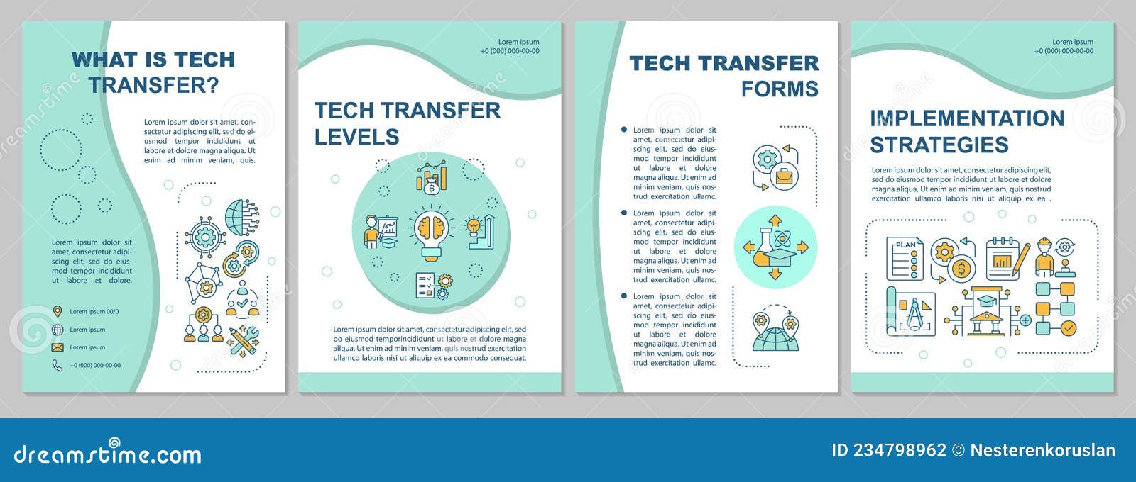 Tech Sharing Brochure Template Stock Vector - Illustration of business ...
