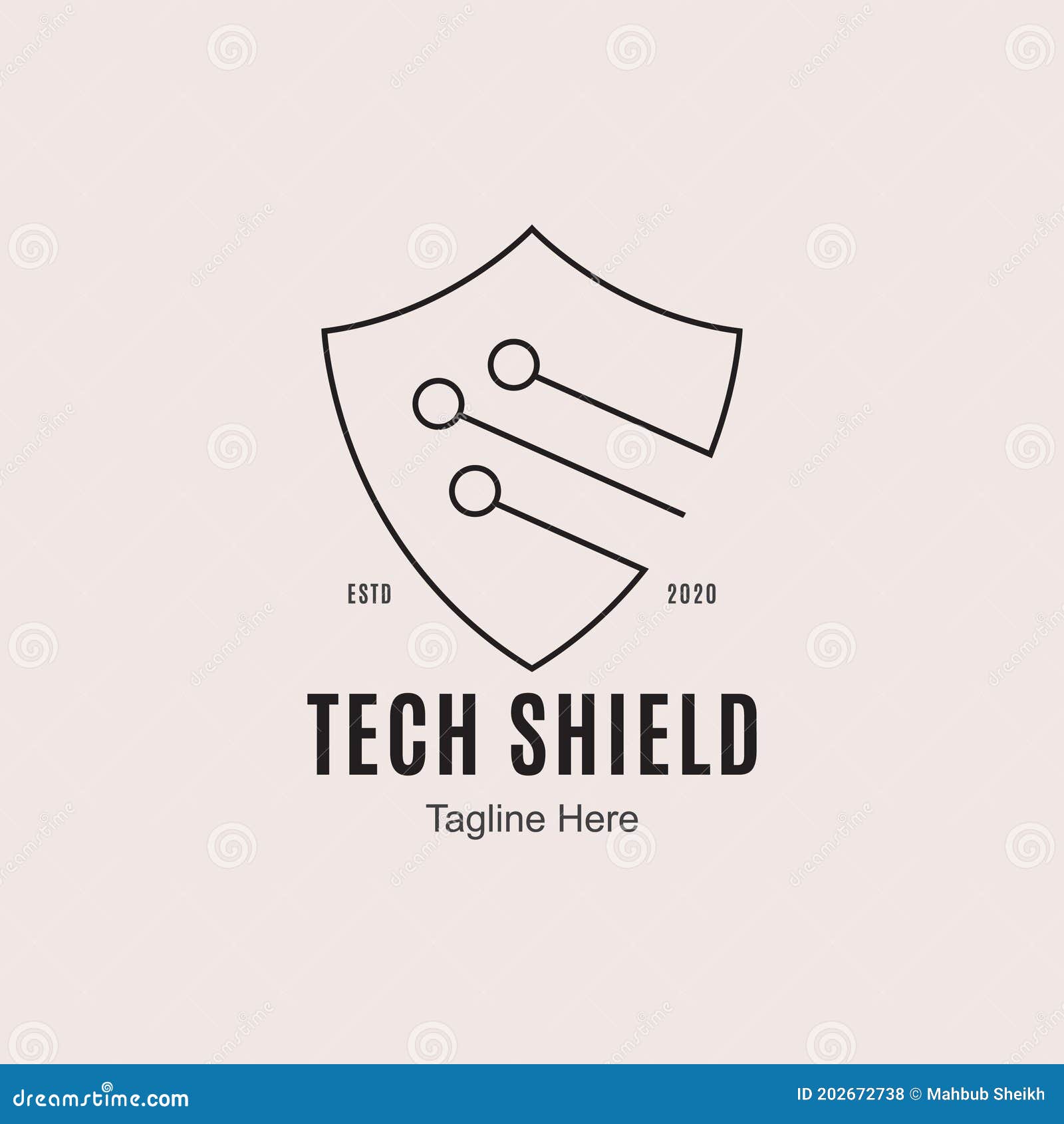 Tech Shield Logo Design Template-Protector Logo Template Design. Stock ...
