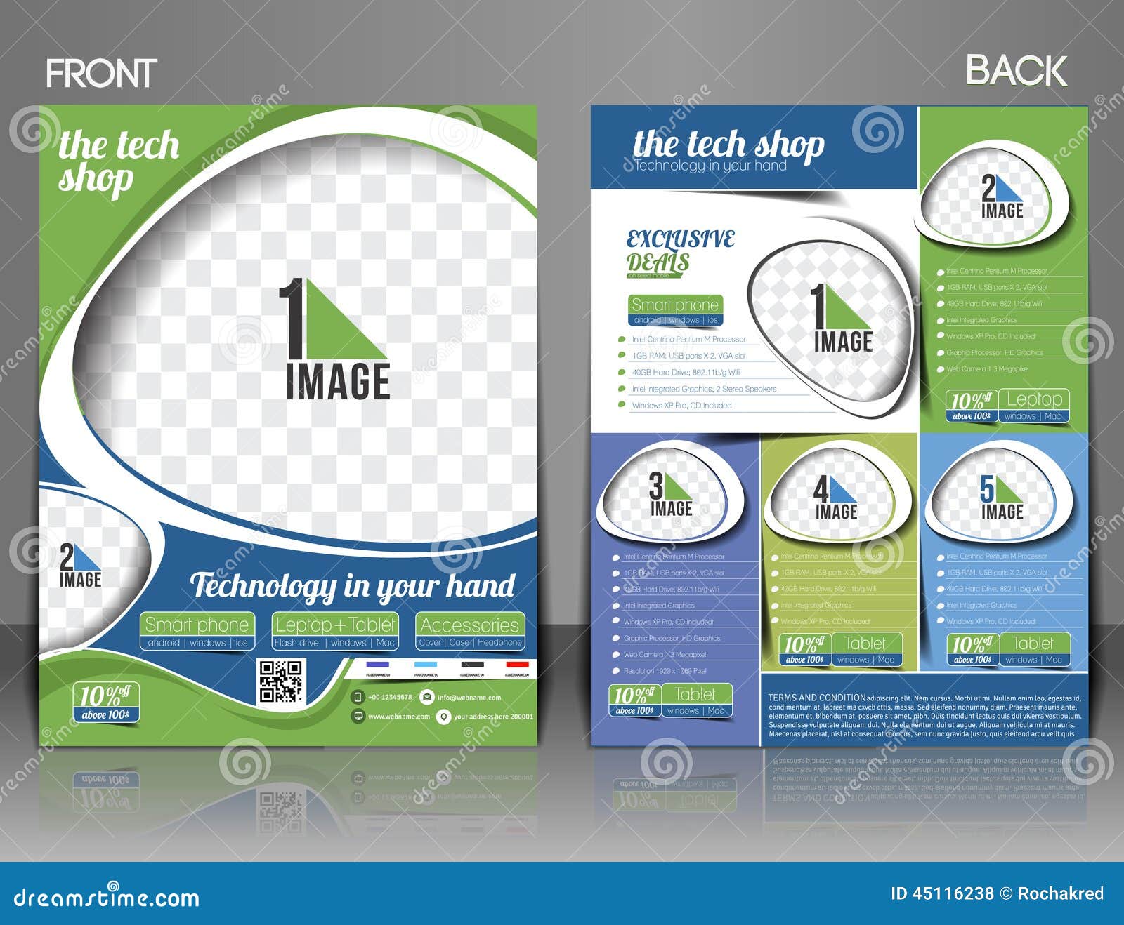 The Tech Shop Flyer stock vector. Illustration of brochure - 45116238