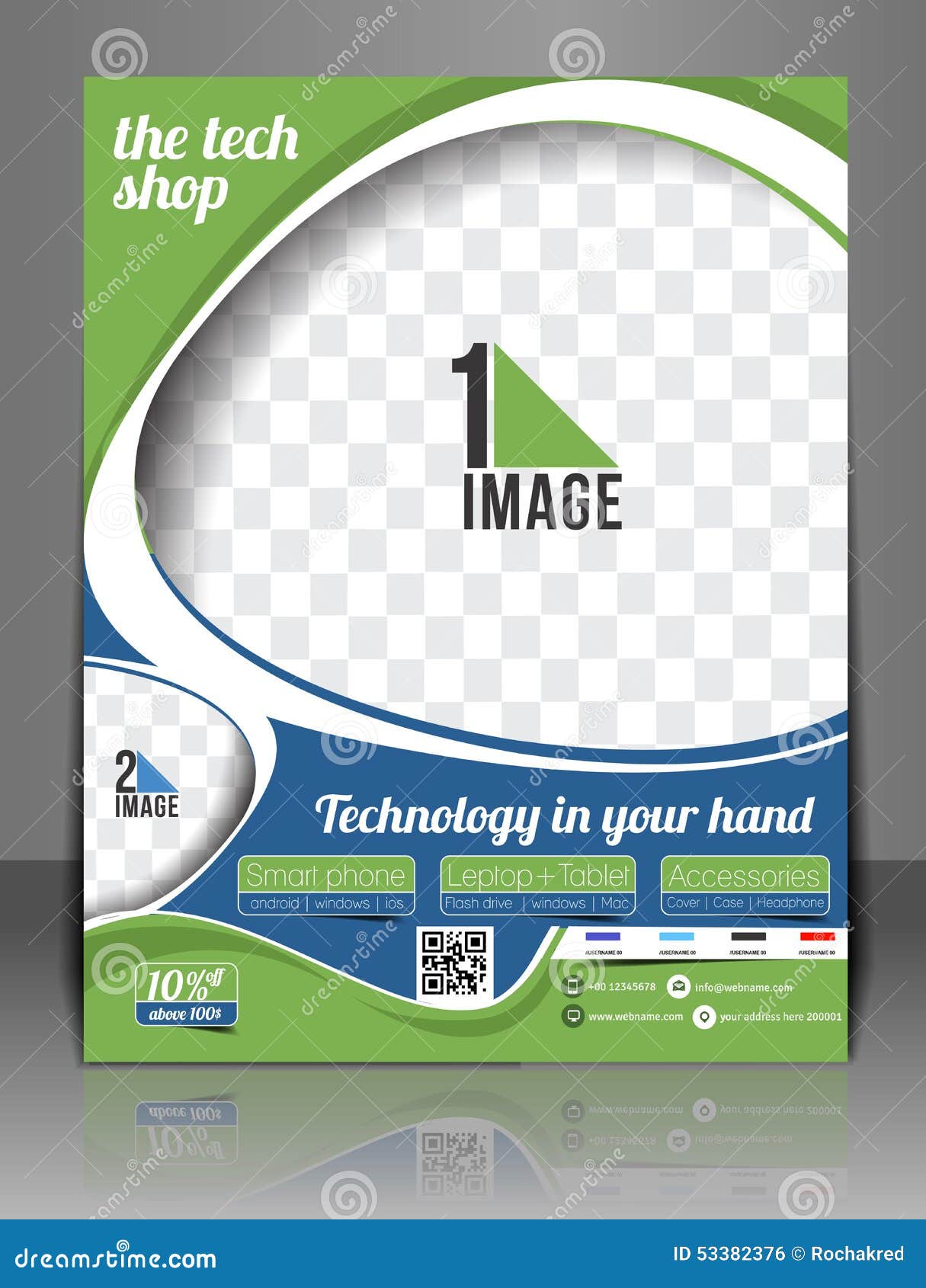The Tech Shop Flyer stock illustration. Illustration of mobile - 53382376