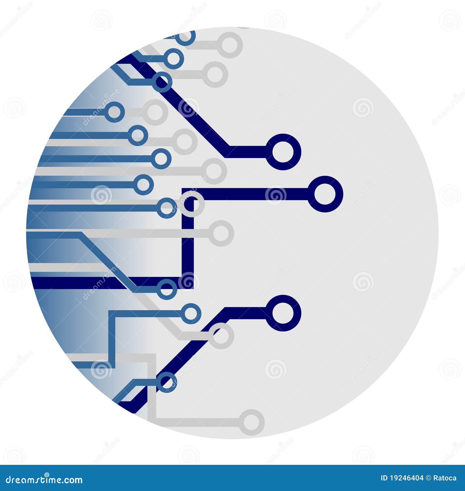 Tech sign stock vector. Illustration of research, blue - 19246404