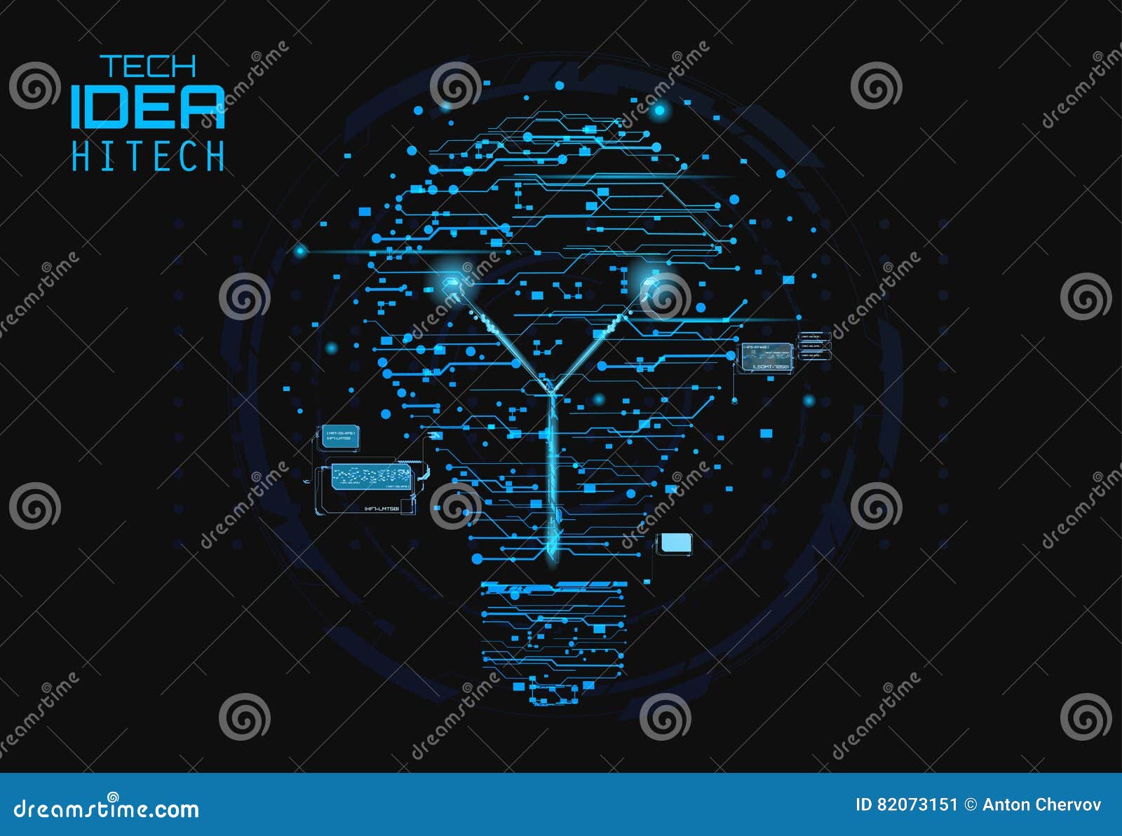 Tech silhouette icon stock vector. Illustration of idea - 82073151