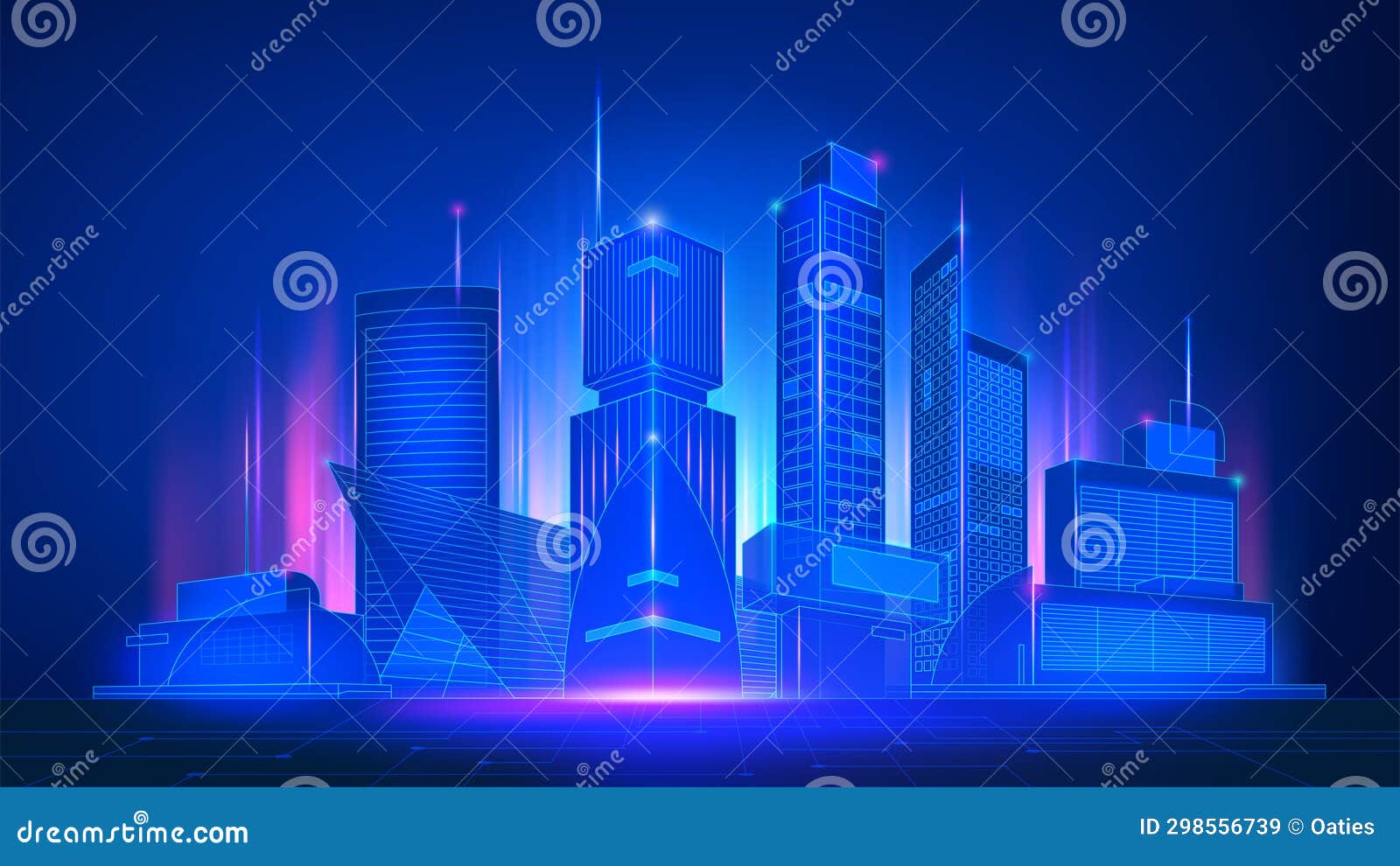 Tech Smart Building Future Concept Vivid Light Background Stock Vector ...