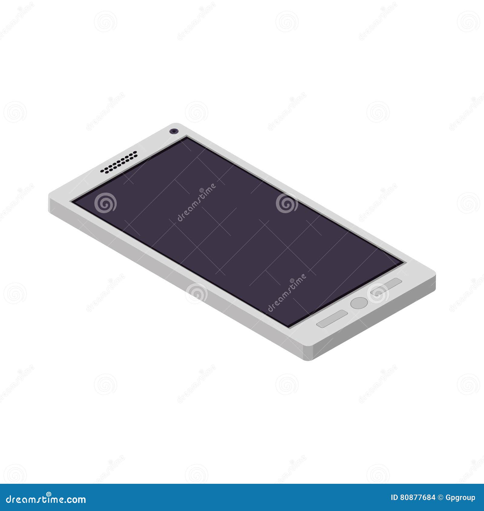 Tech Smartphone with Buttons Lying Down Stock Vector - Illustration of ...