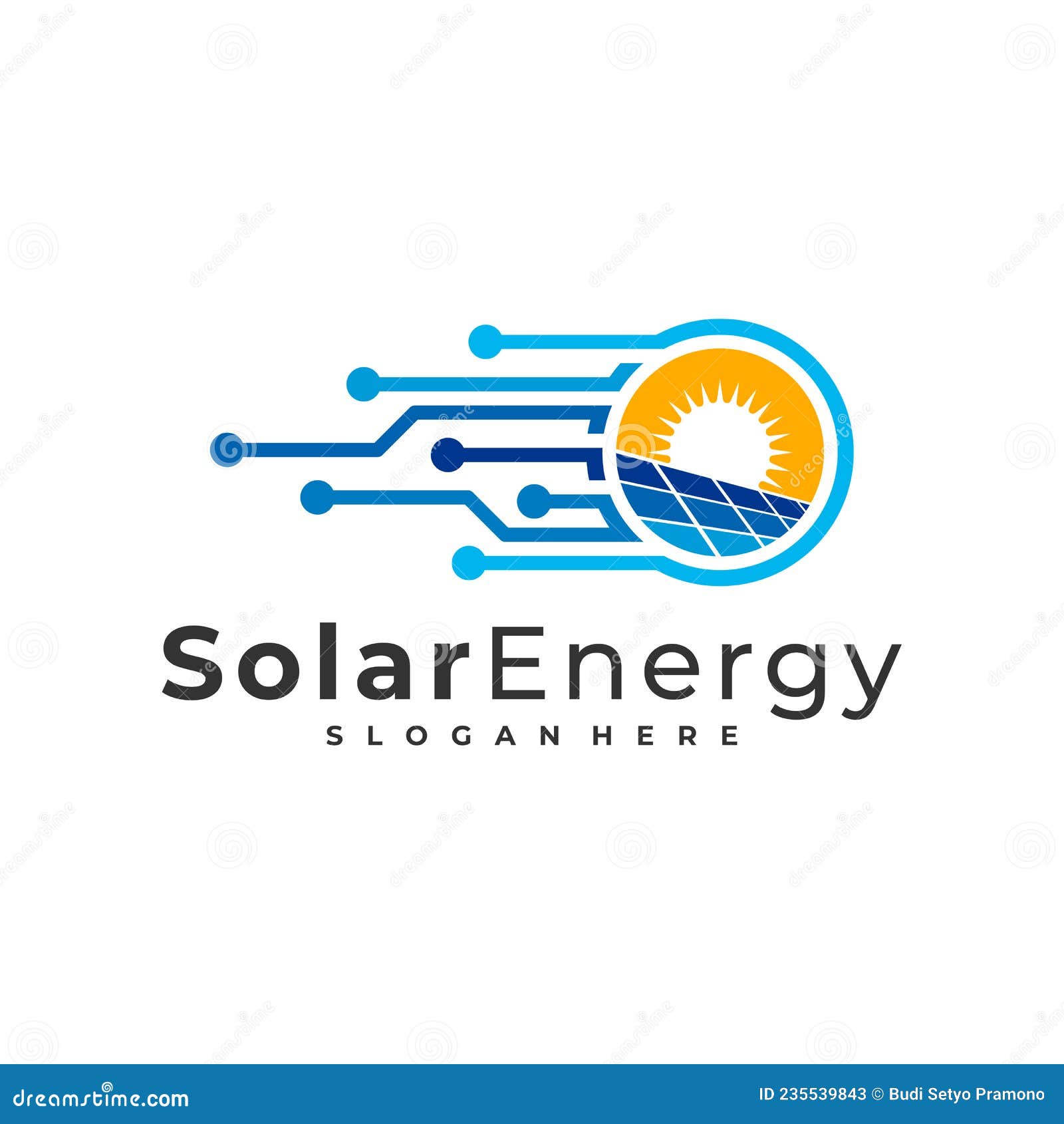 Tech Solar Logo Vector Template, Creative Solar Panel Energy Logo ...