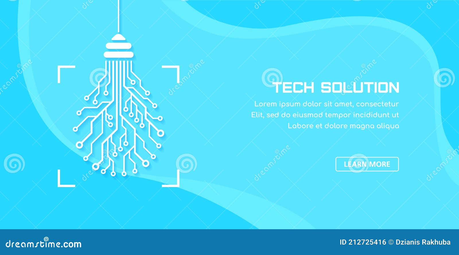 Tech Solution, Template Desigh with Place for Text. Stock Vector ...