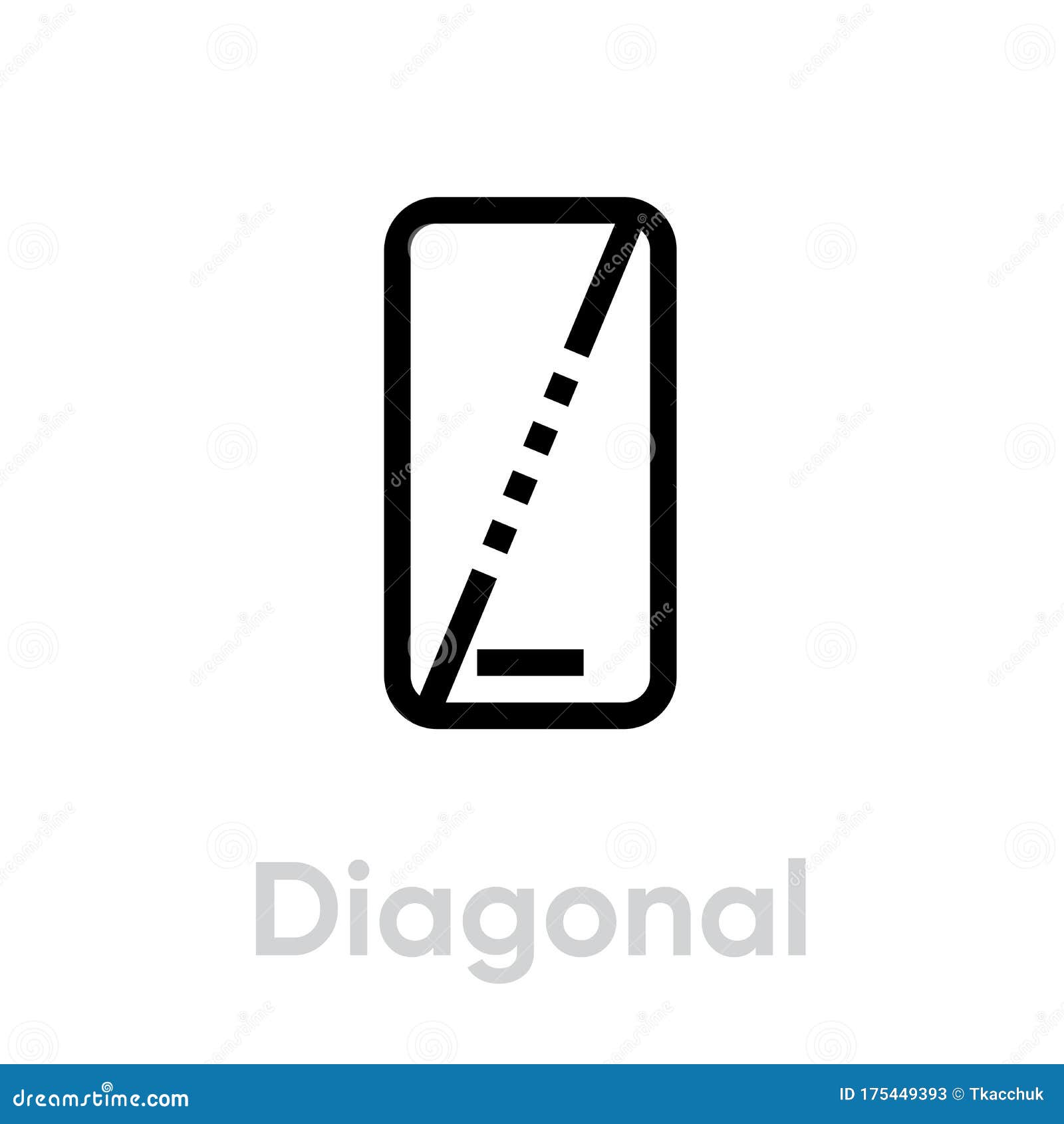 Tech Specs Diagonal Phone Icon. Editable Line Vector. | CartoonDealer ...