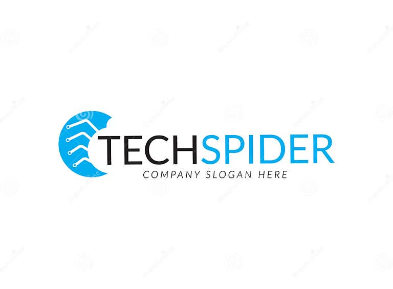 Tech spider logo template stock vector. Illustration of pictogram ...