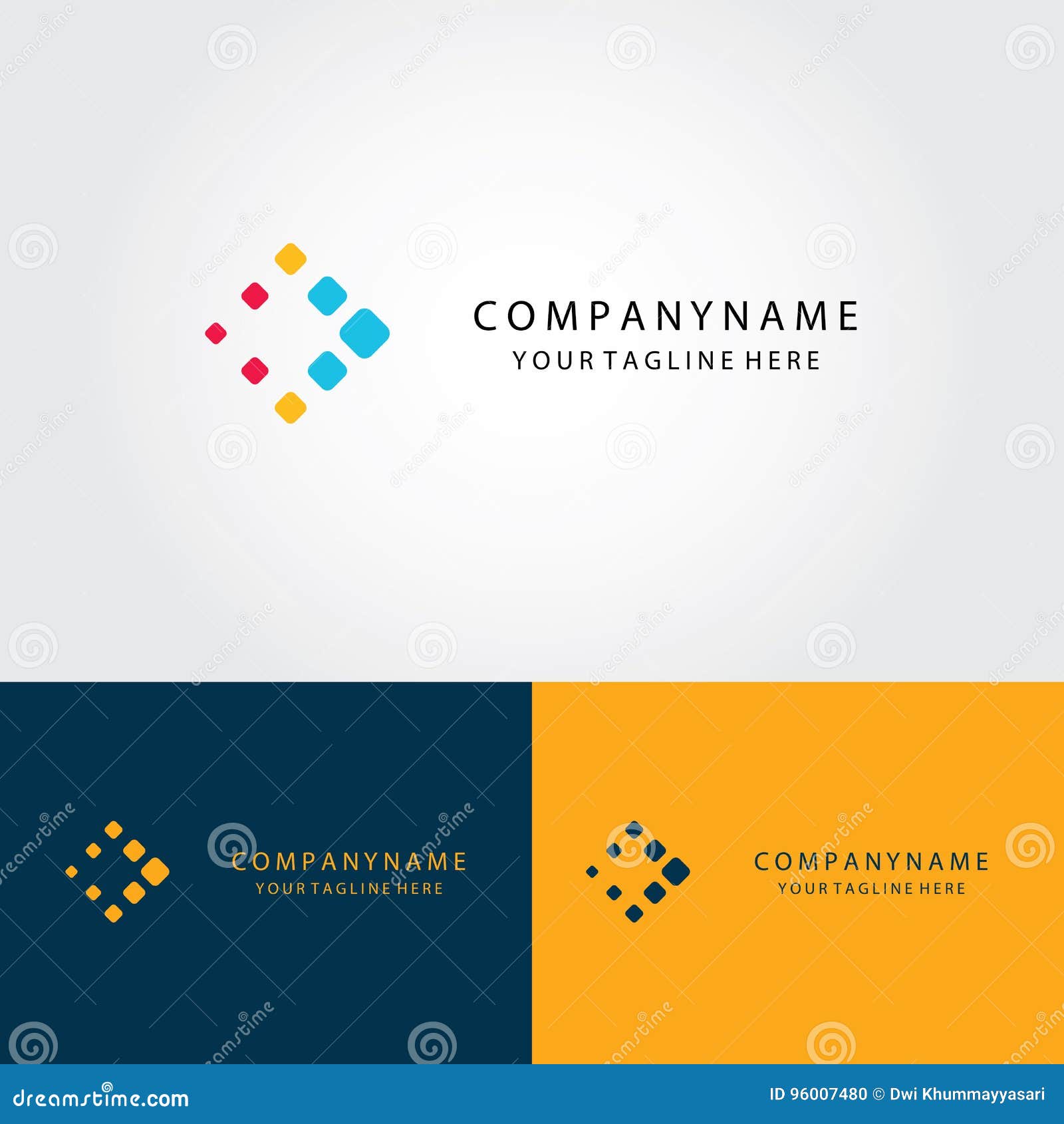 Tech Square Colored Logo Logo Stock Vector - Illustration of clean ...