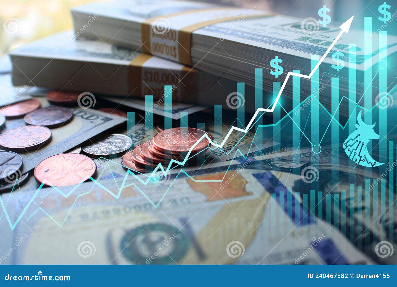 Tech Stocks Exploding in a Bull Market and Good Earnings Report Concept ...