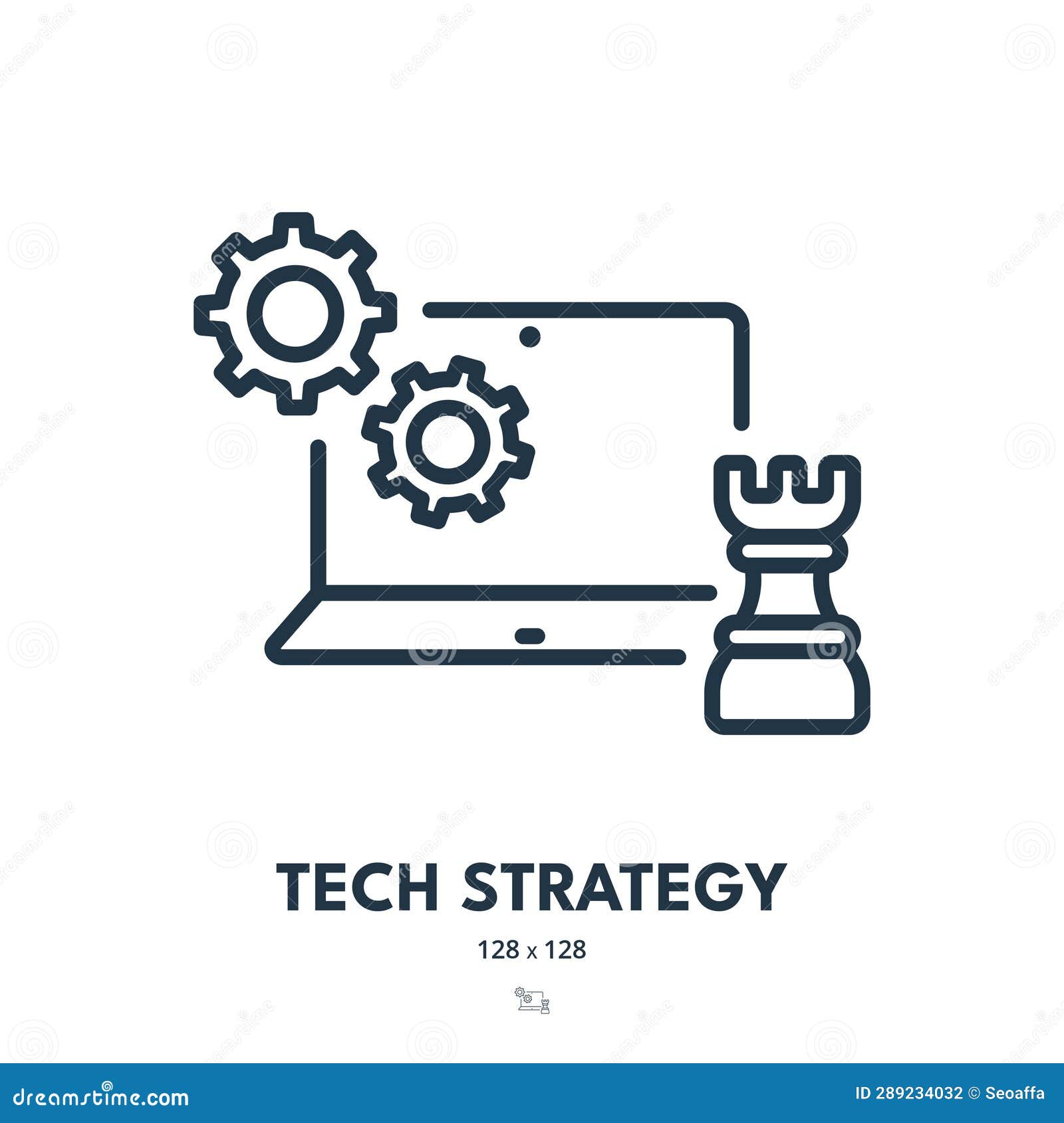 Tech Strategy Icon. Technology, High Tech, Creative. Editable Stroke ...