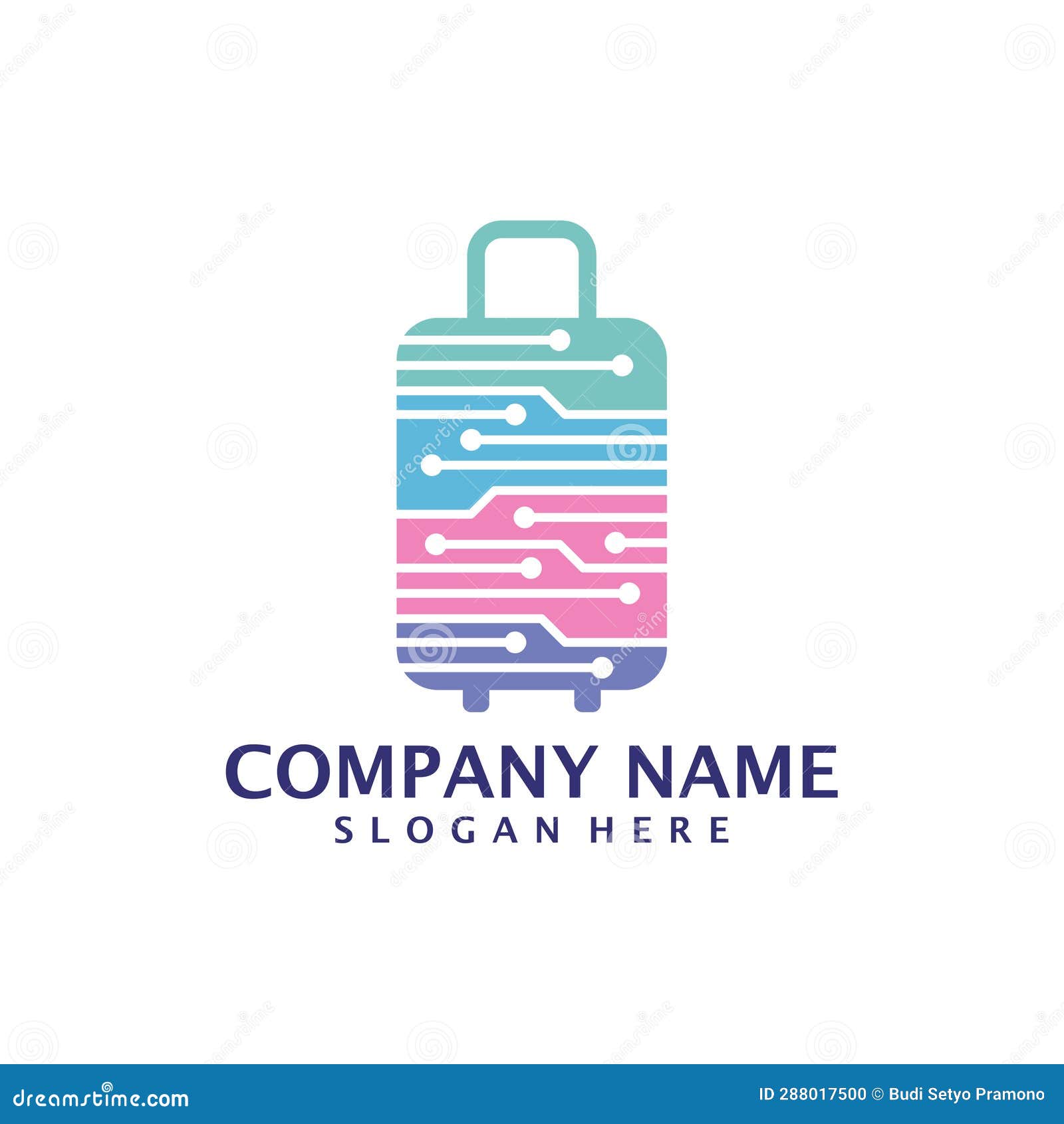 Tech Suitcase Logo Design Vector. Suitcase Logo Design Template Concept ...