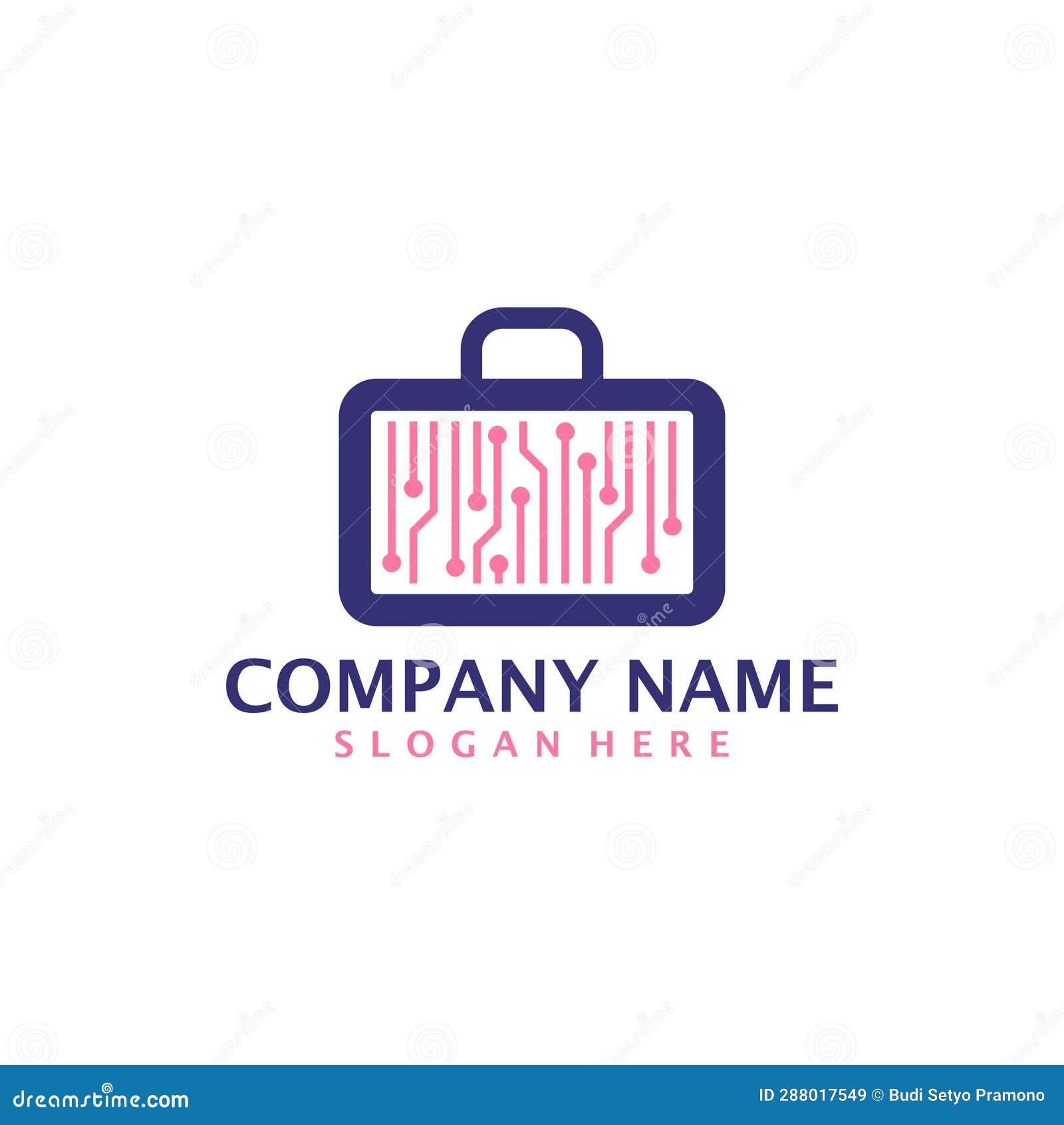 Tech Suitcase Logo Design Vector. Suitcase Logo Design Template Concept ...