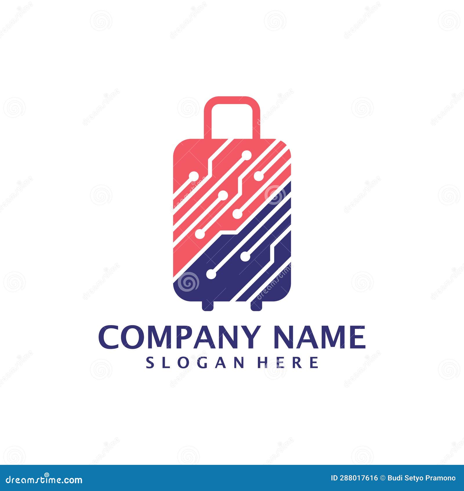 Tech Suitcase Logo Design Vector. Suitcase Logo Design Template Concept ...
