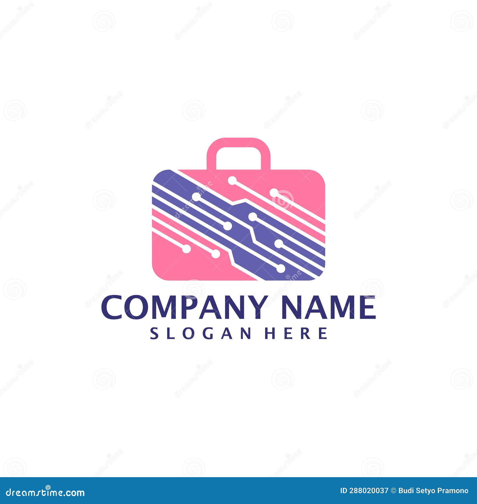 Tech Suitcase Logo Design Vector. Suitcase Logo Design Template Concept ...