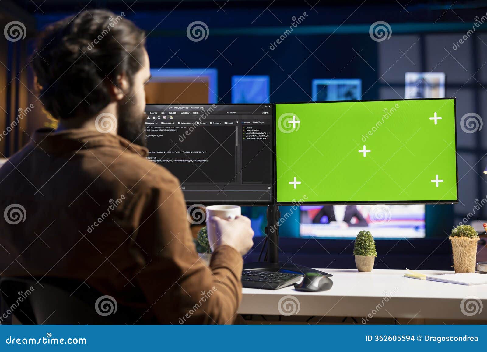 Tech Support Admin Typing on Keyboard, Increasing Data Security, Close ...