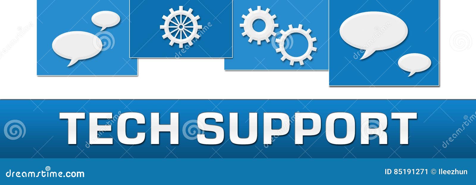 Tech Support Blue Squares on Top Stock Illustration - Illustration of ...