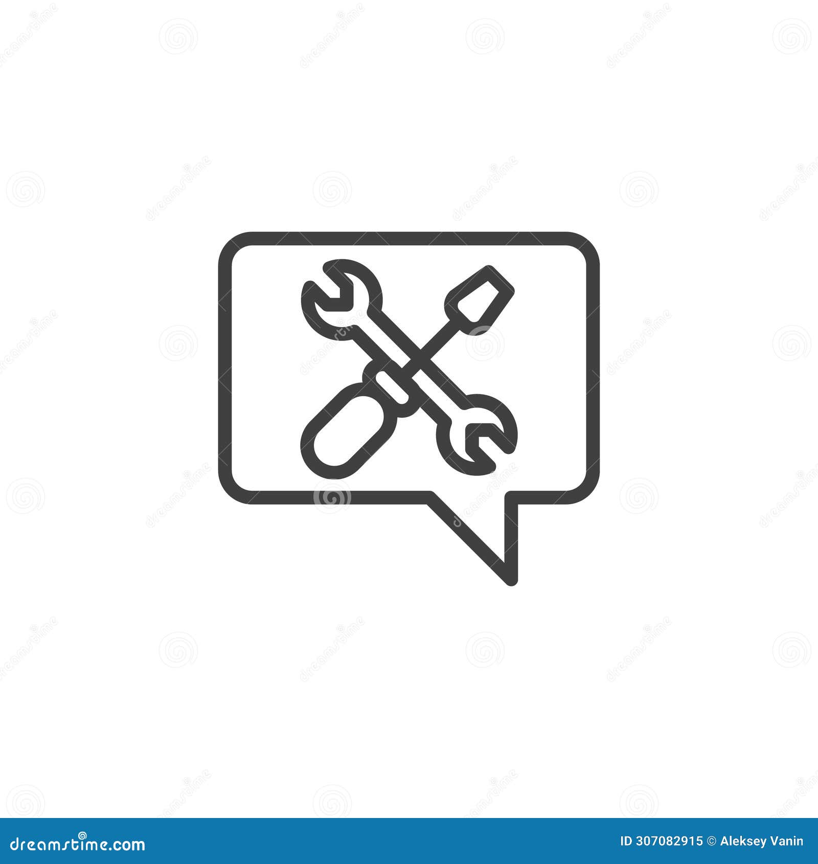 Tech Support Chat Line Icon Stock Vector - Illustration of screwdriver ...