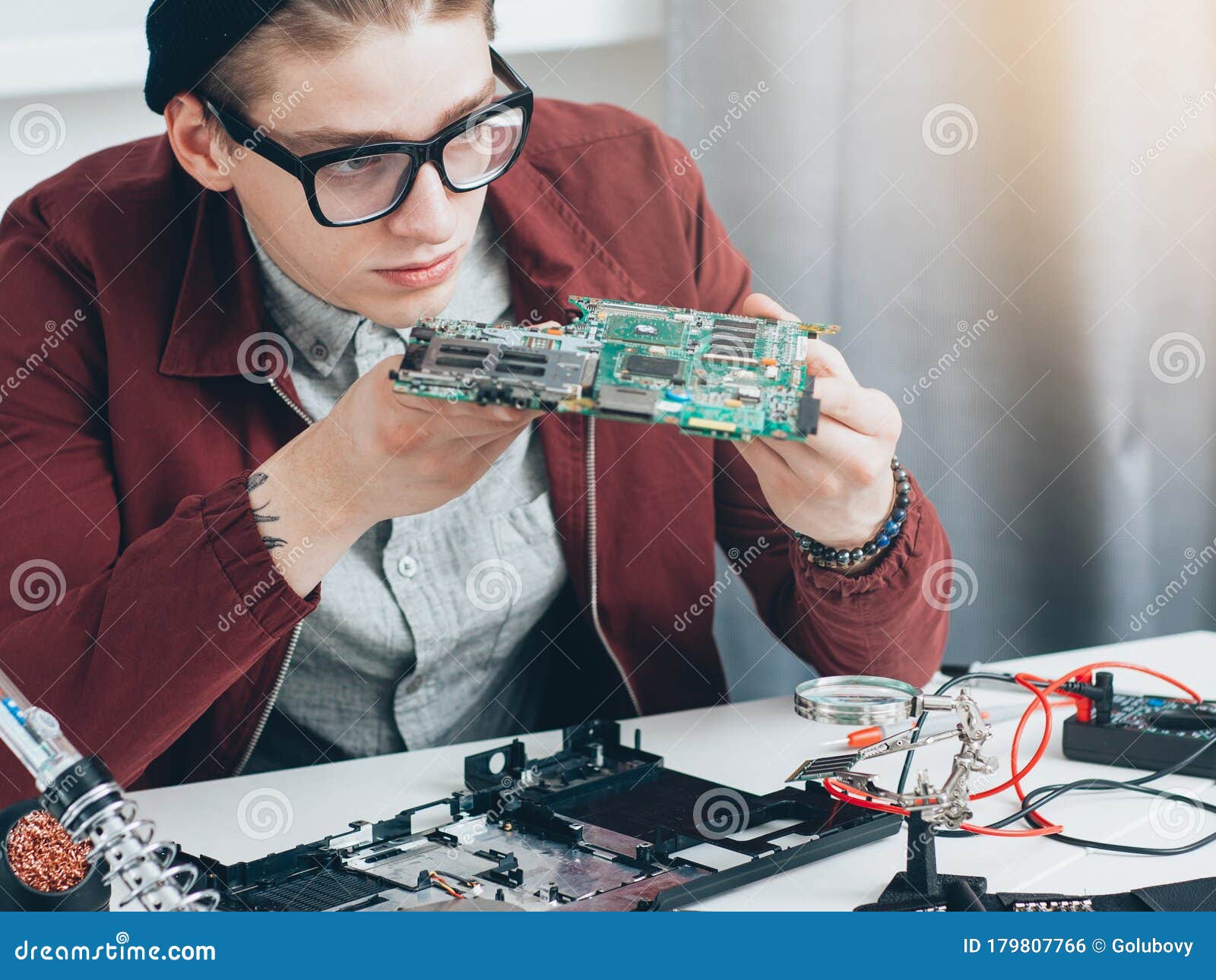Tech Support Computer Components Diagnostics Stock Photo - Image of ...