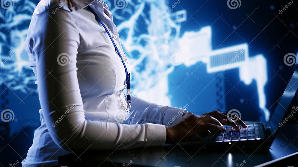 Tech Support Employee Writing AI Script Stock Photo - Image of updating, screen: 298202018