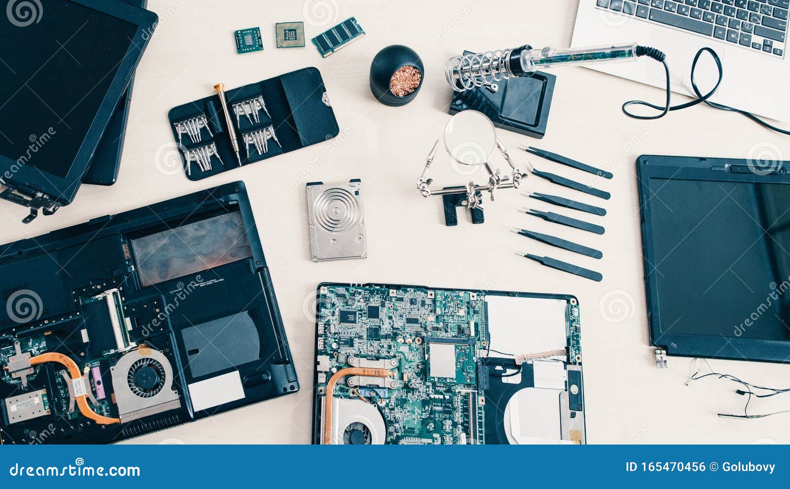 Workplace Of Geek Teenage Girl Engineering An Airplane Model At Home ...