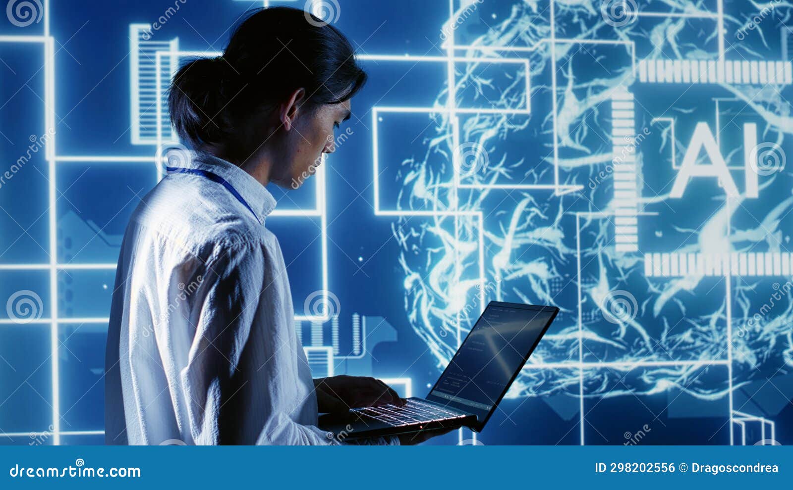 Admin Programming AI Neural Network Stock Photo - Image of science ...