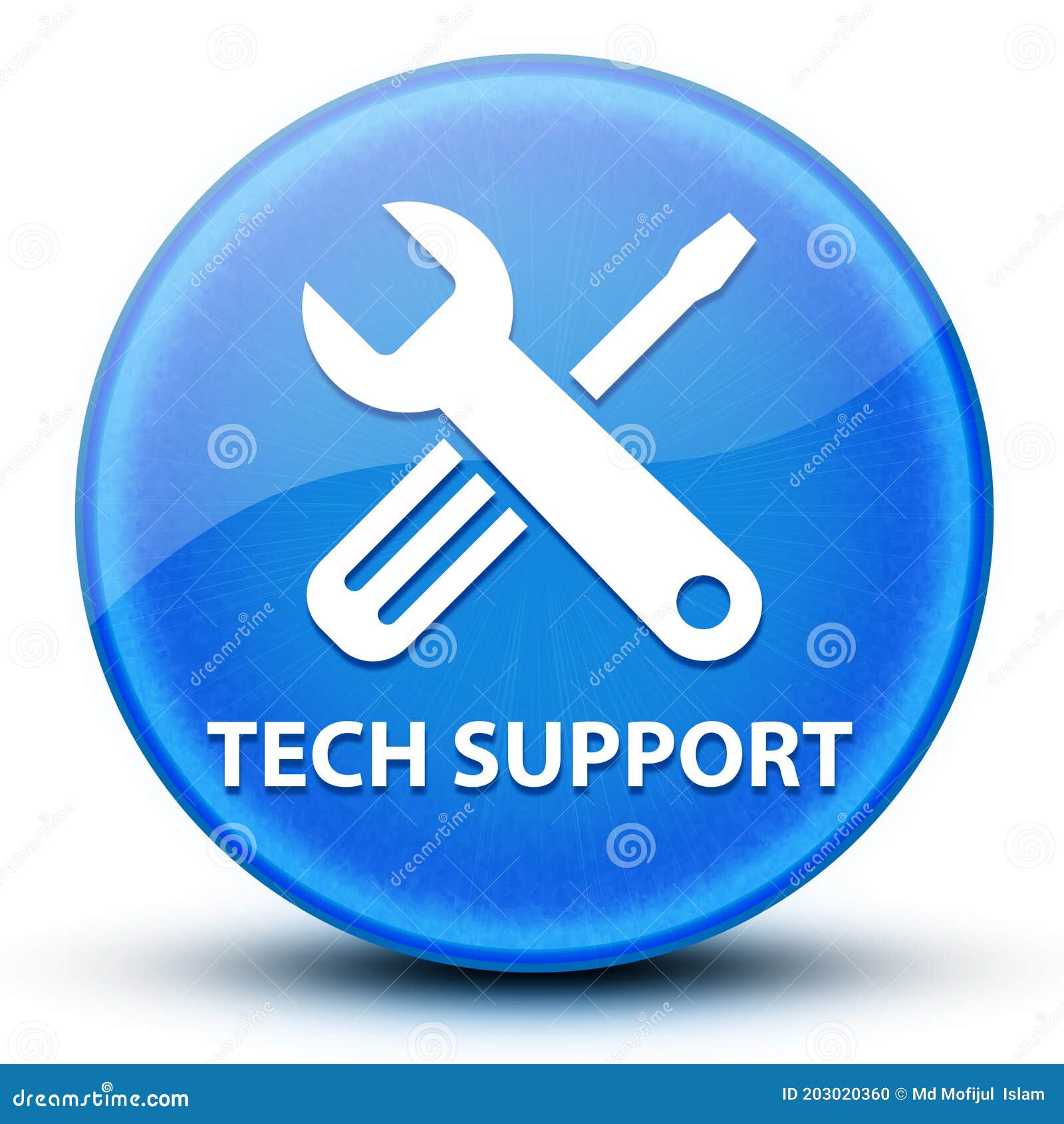 Tech Support Eyeball Glossy Blue Round Button Abstract Stock ...