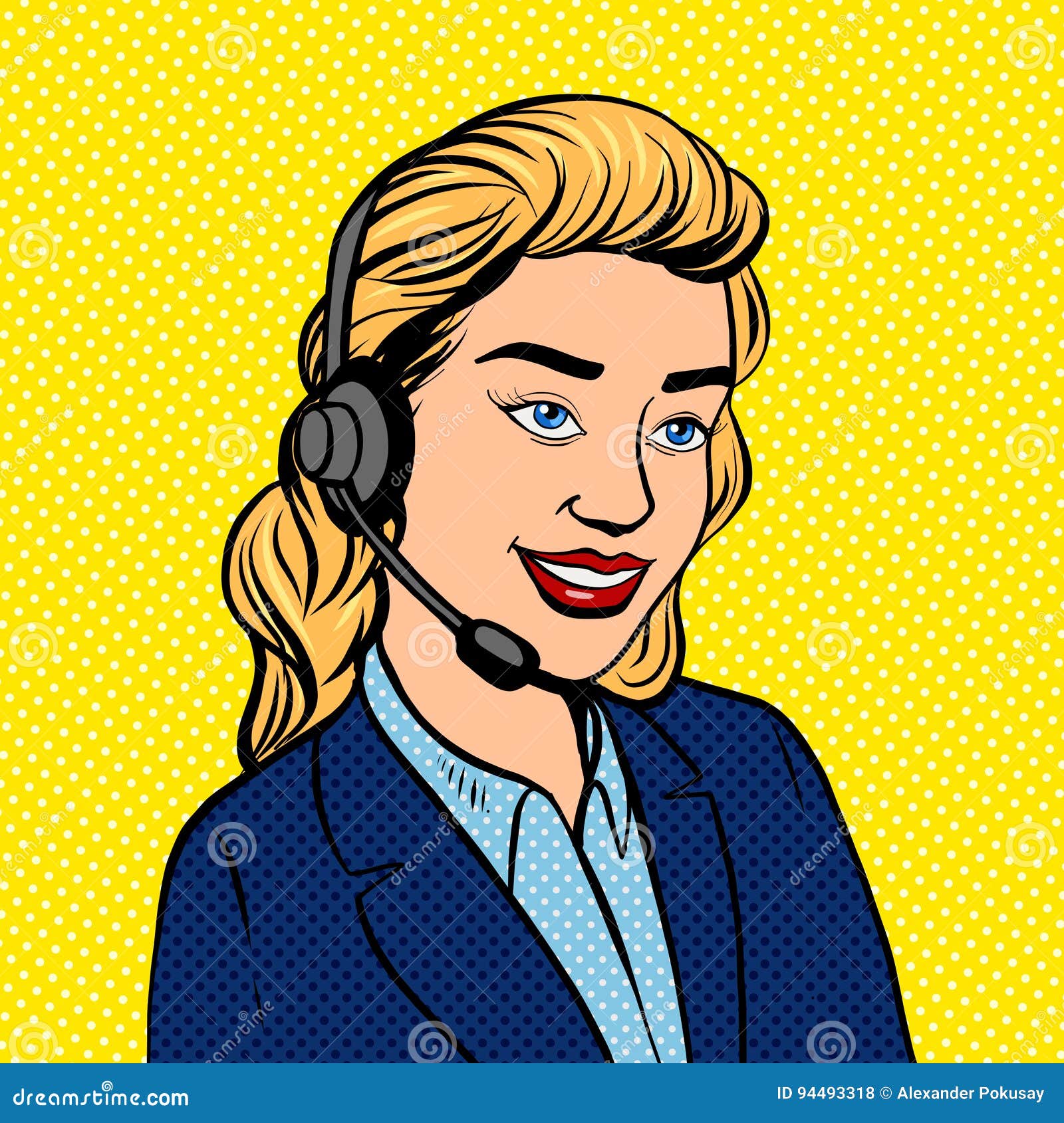 Tech Support Girl Pop Art Vector Illustration Stock Vector ...