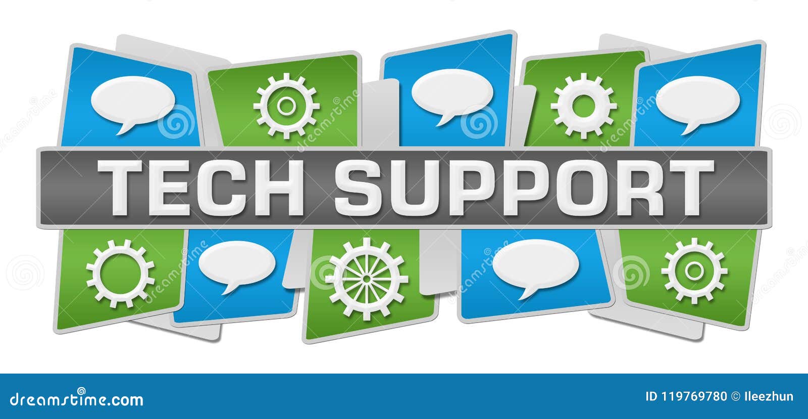 Tech Support Green Blue Squares Top Bottom Stock Illustration ...