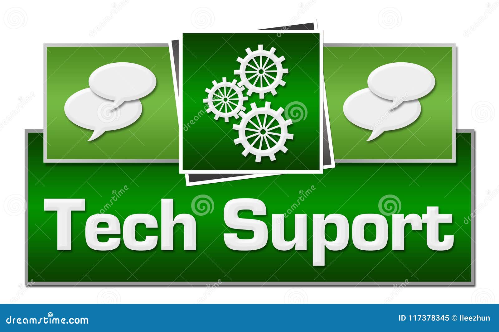 Tech Support Green Squares on Top Stock Illustration - Illustration of ...