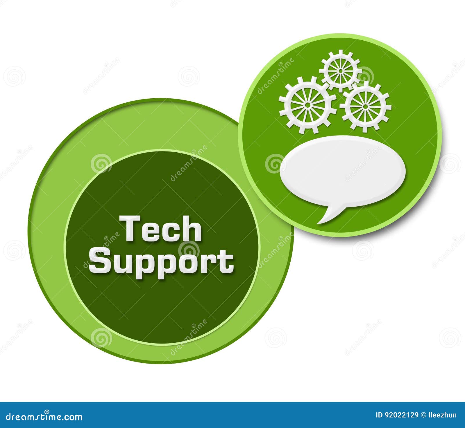 Tech Support Green Three Circles Stock Illustration - Illustration of ...