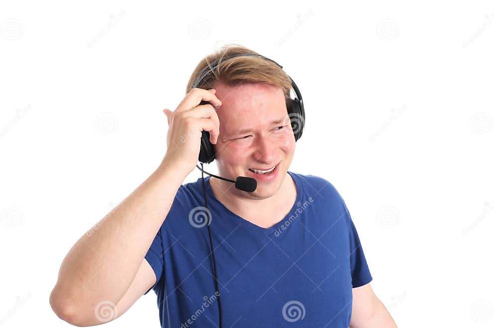 Tech support stock photo. Image of phonecall, male, looking - 32542166