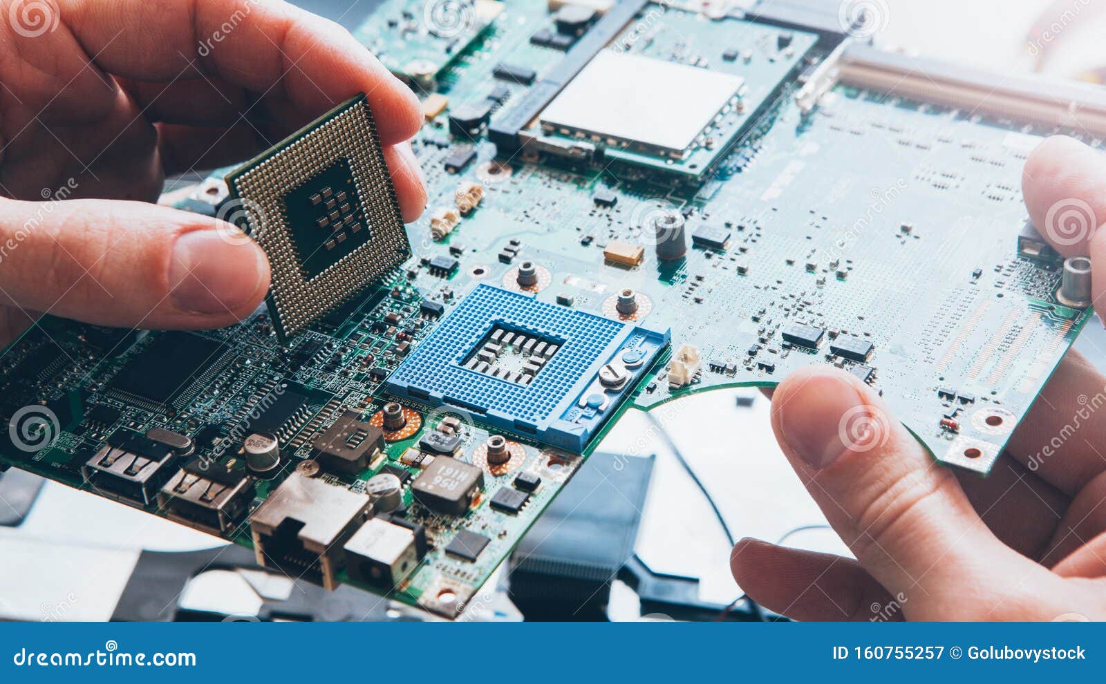Tech Support Hardware Repair Cpu Motherboard Stock Image - Image of ...
