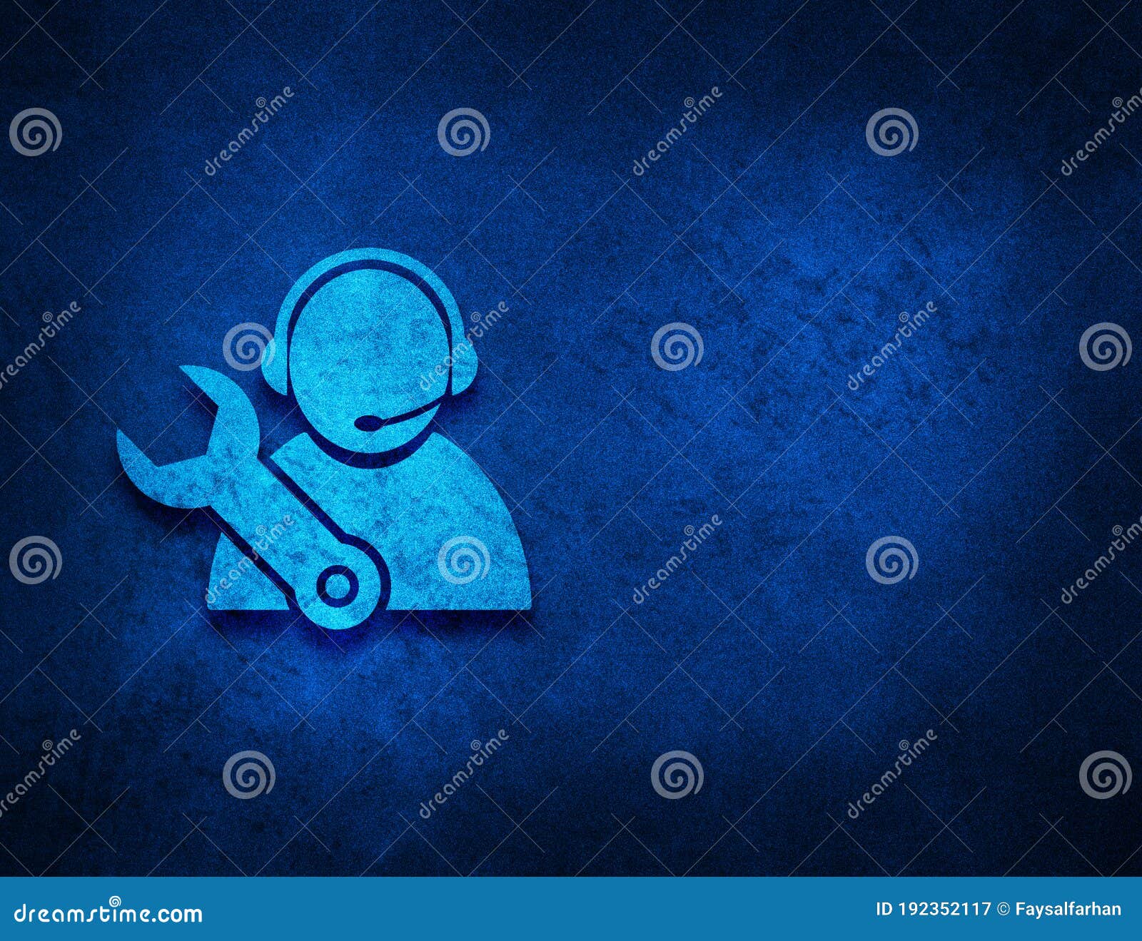 Tech Support Icon Artistic Abstract Blue Grunge Texture Background ...