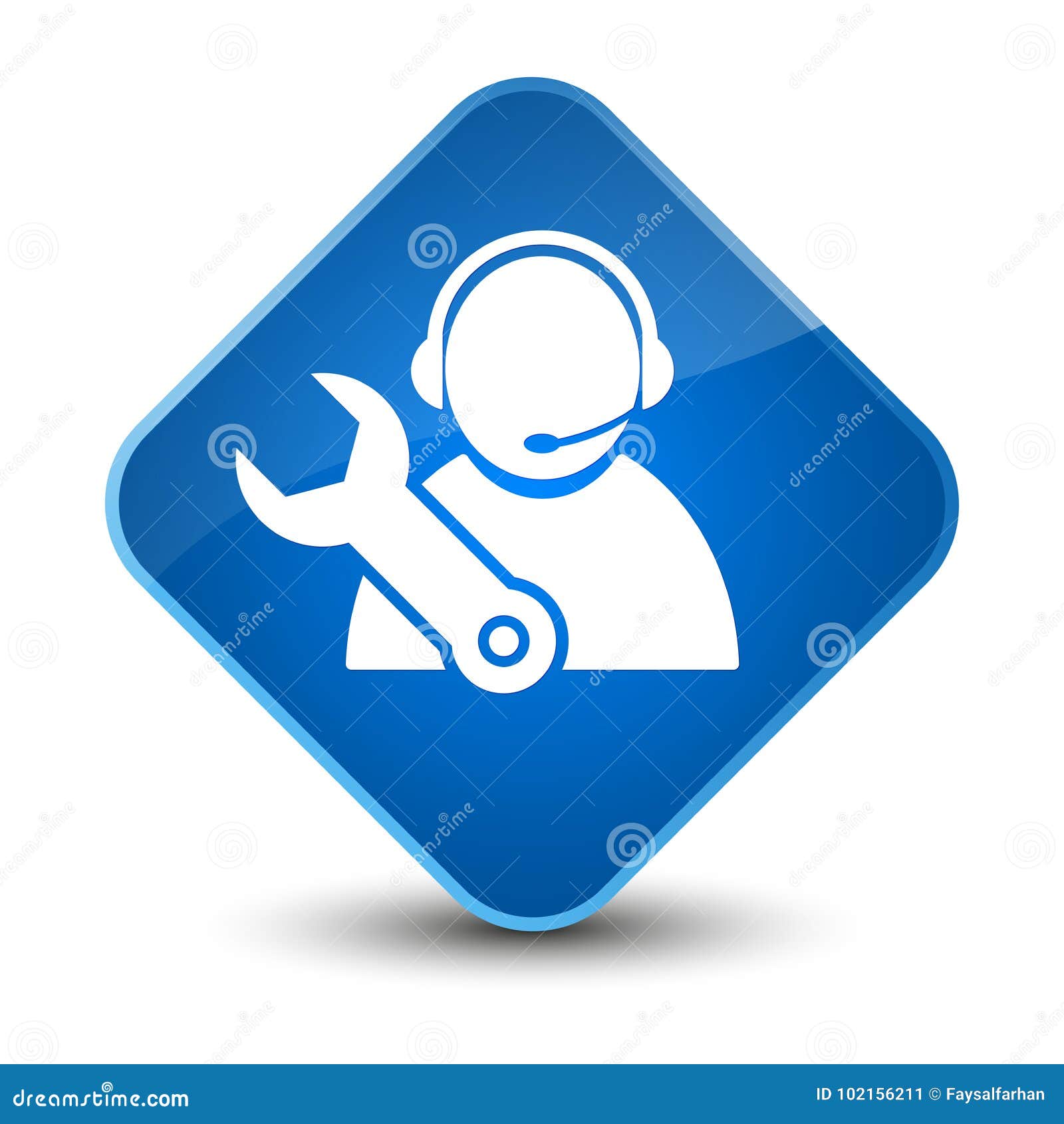 Tech Support Icon Elegant Blue Diamond Button Stock Illustration ...