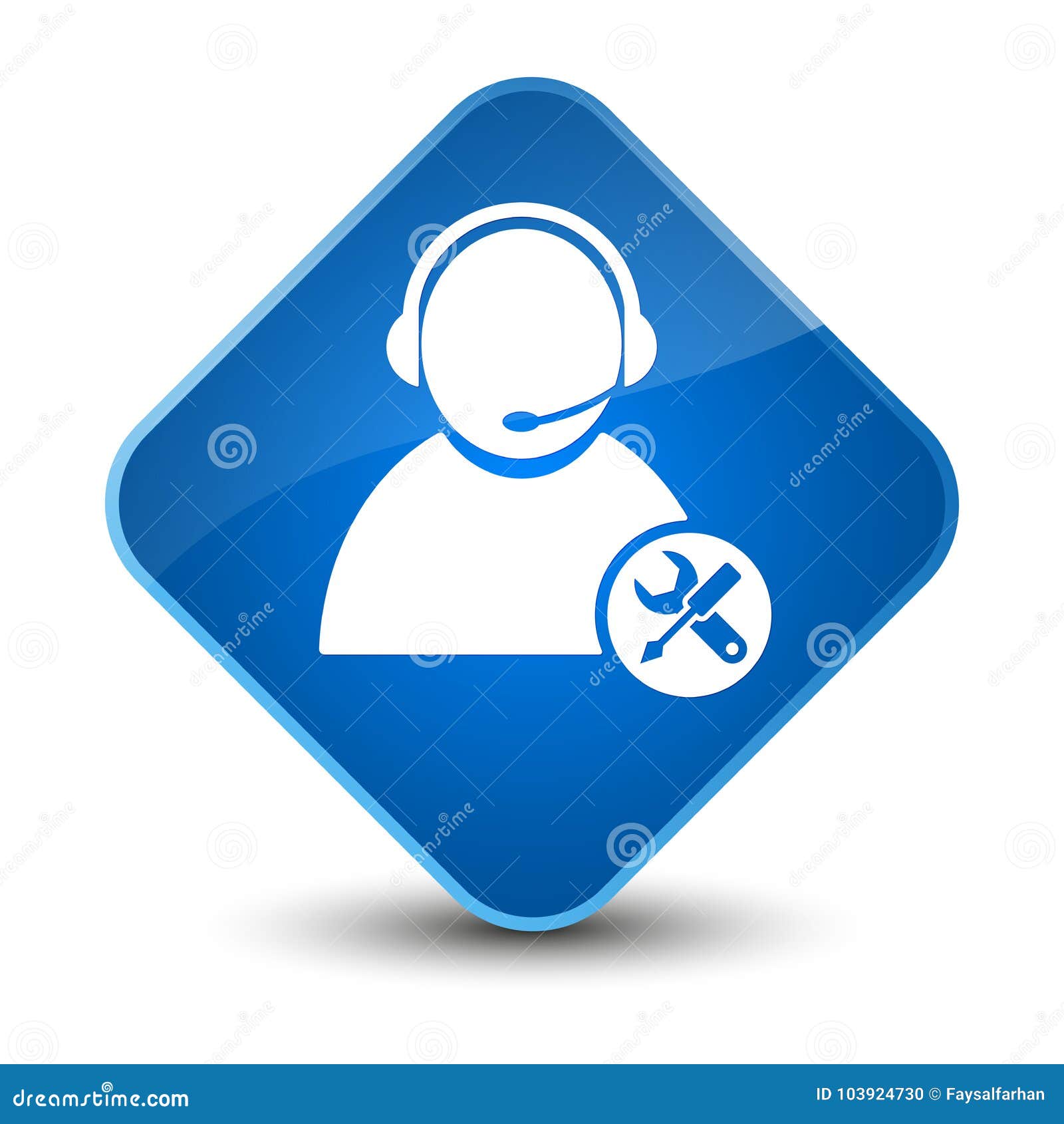 Tech Support Icon Elegant Blue Diamond Button Stock Illustration ...