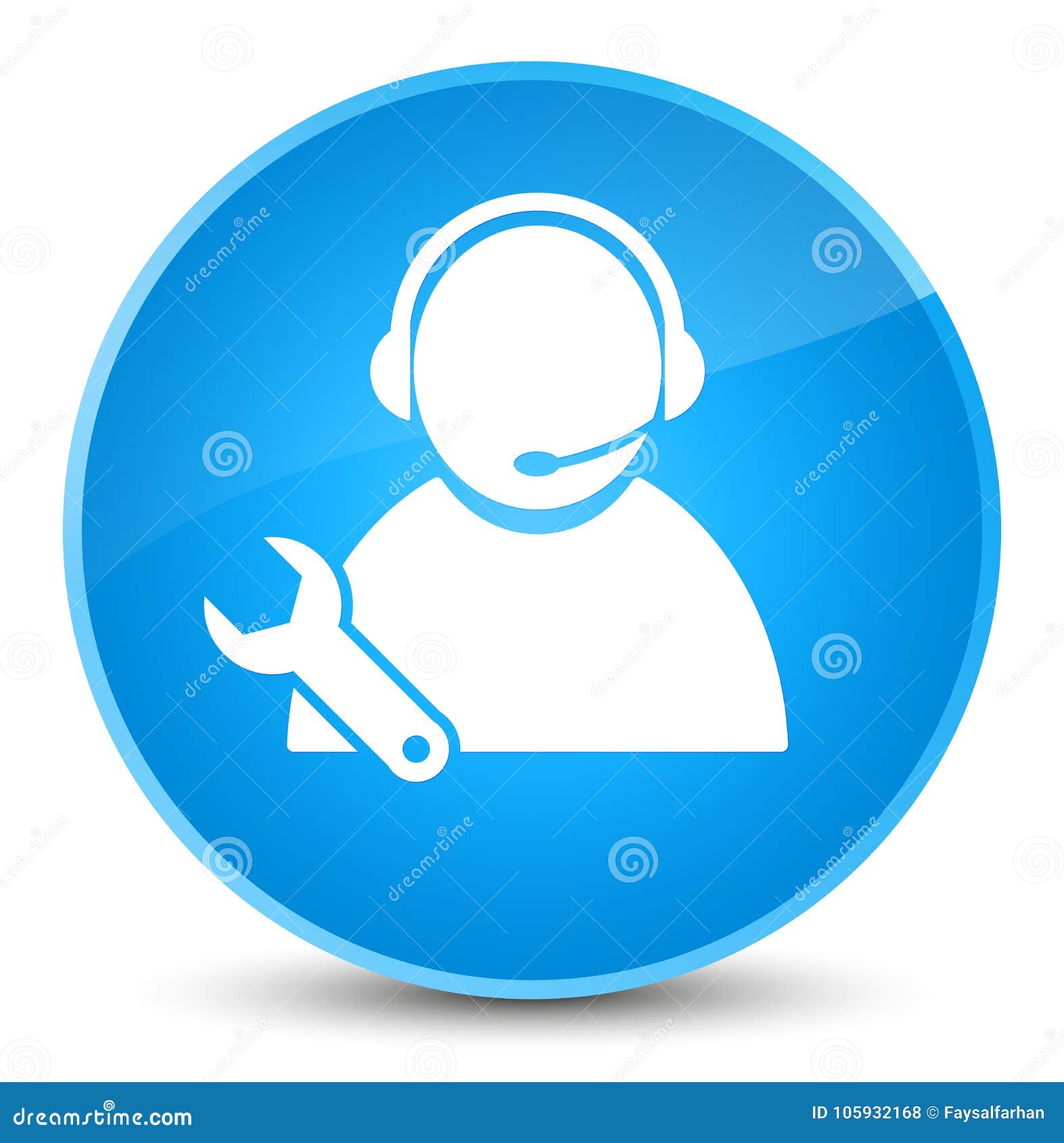 Tech Support Icon Elegant Cyan Blue Round Button Stock Illustration ...