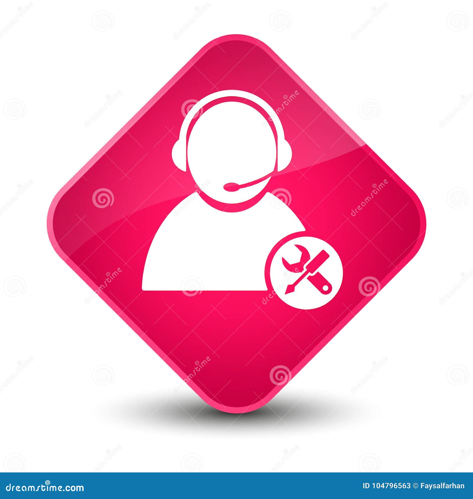 Tech Support Icon Elegant Pink Diamond Button Stock Illustration ...