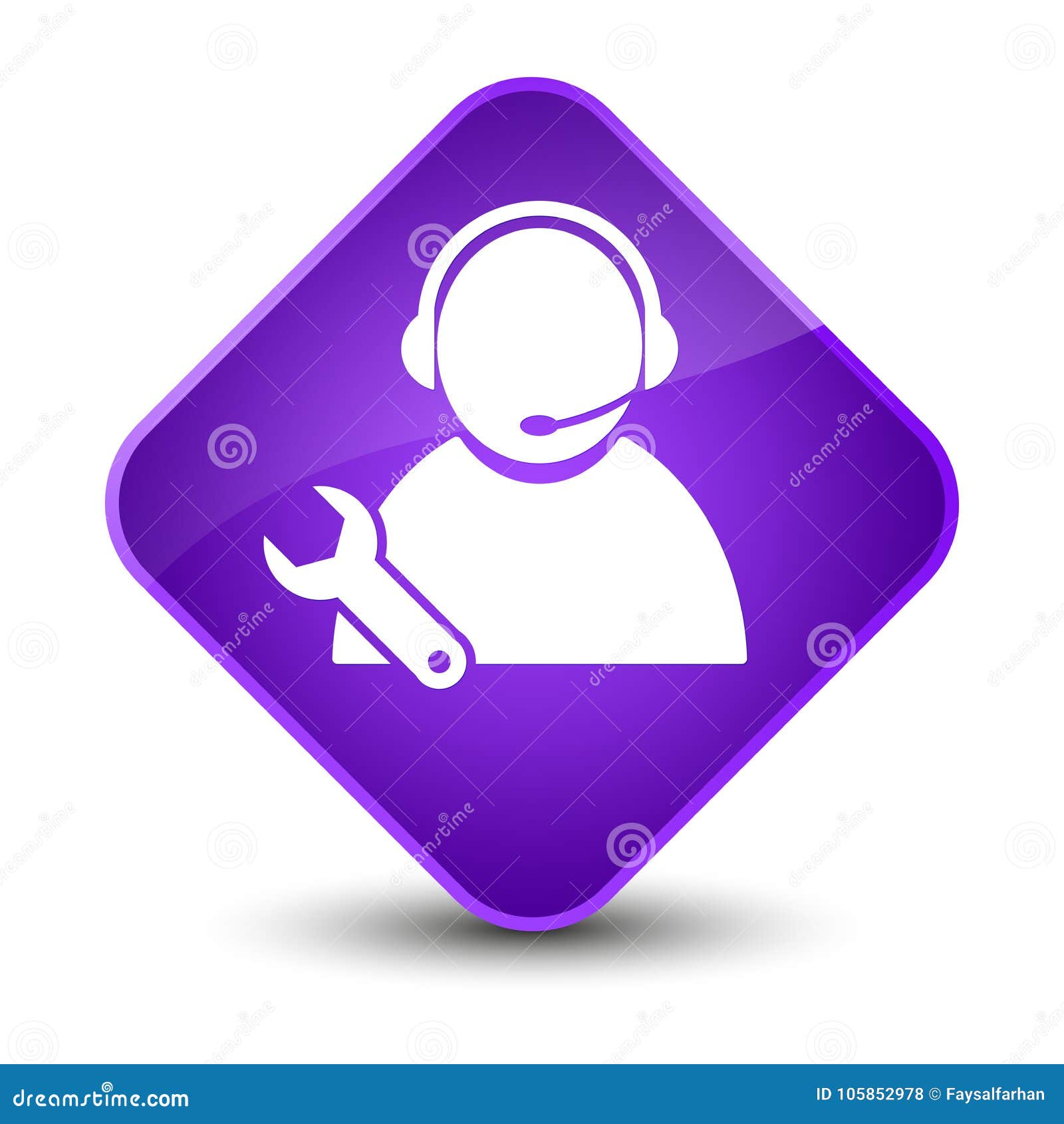 Tech Support Icon Elegant Purple Diamond Button Stock Illustration ...