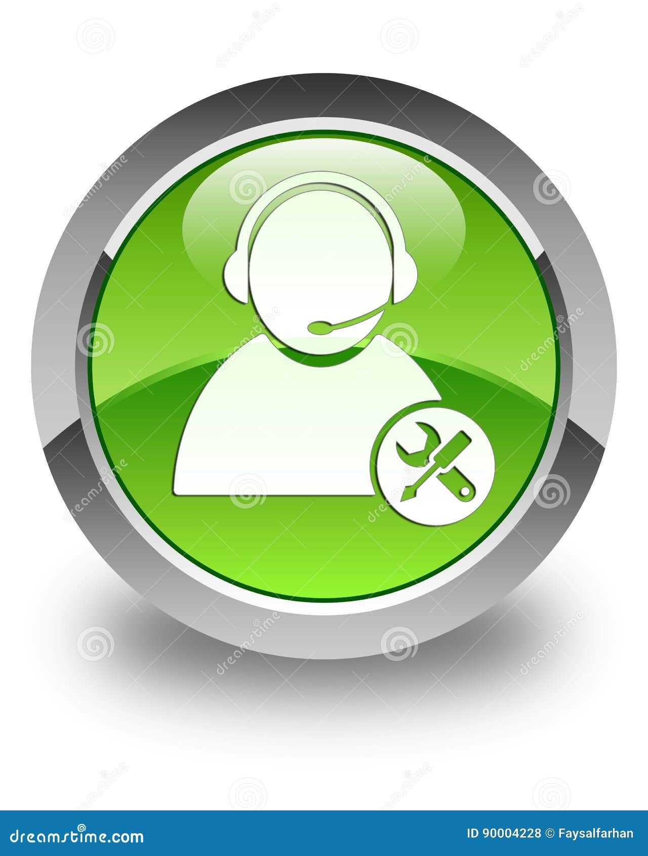 Tech Support Icon Glossy Green Round Button Stock Illustration ...