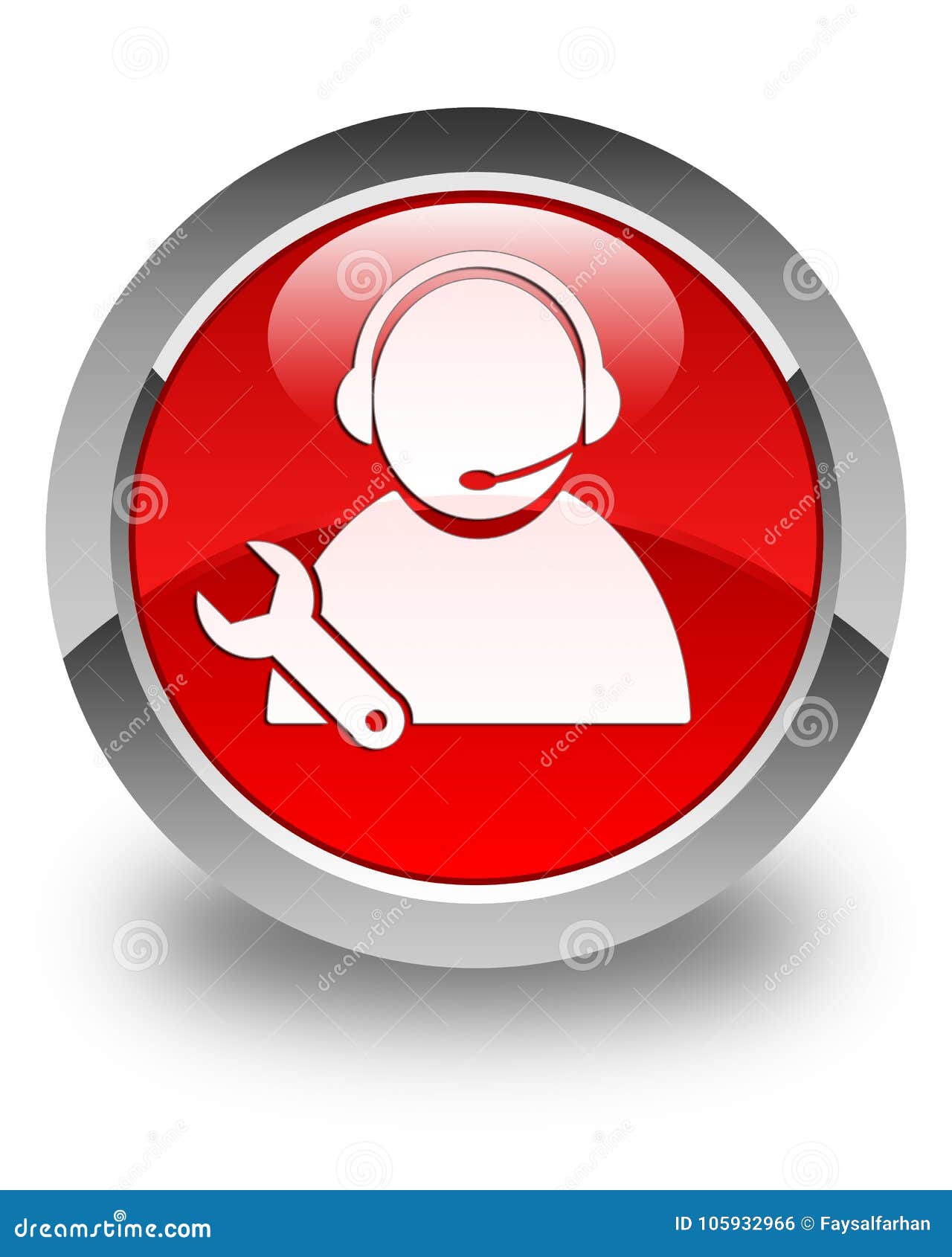 Tech Support Icon Glossy Red Round Button Stock Illustration ...