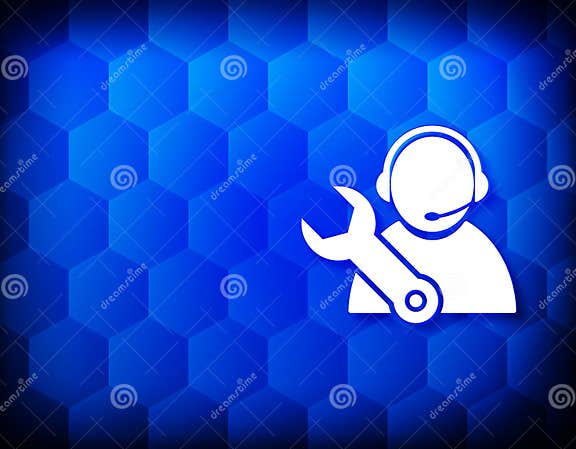 Tech Support Icon Hexagon Creative Abstract Blue Background Seamless ...
