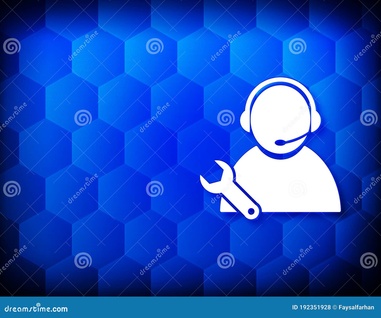 Tech Support Icon Hexagon Creative Abstract Blue Background Seamless ...