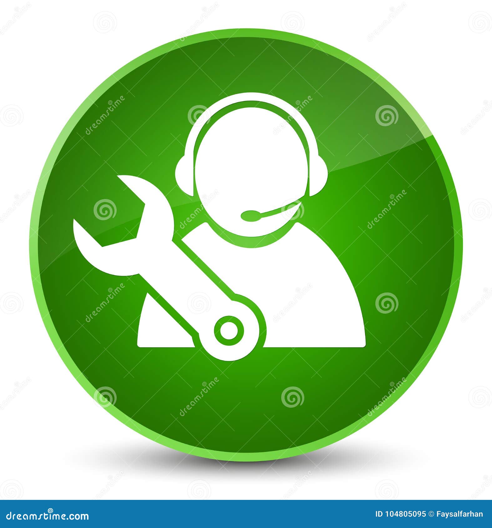 Tech Support Icon Elegant Green Round Button Stock Illustration ...