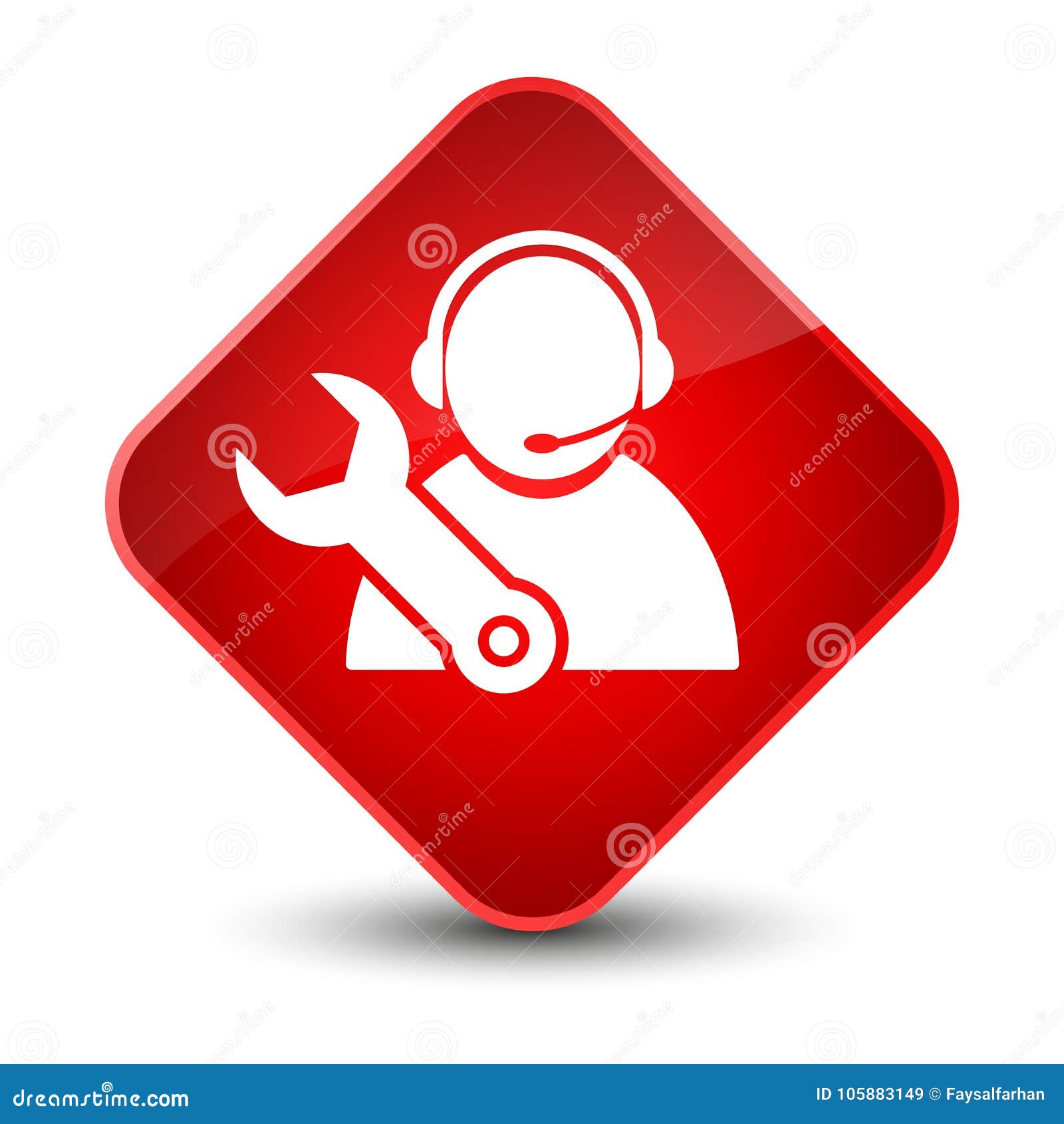 Tech Support Icon Elegant Red Diamond Button Stock Illustration ...