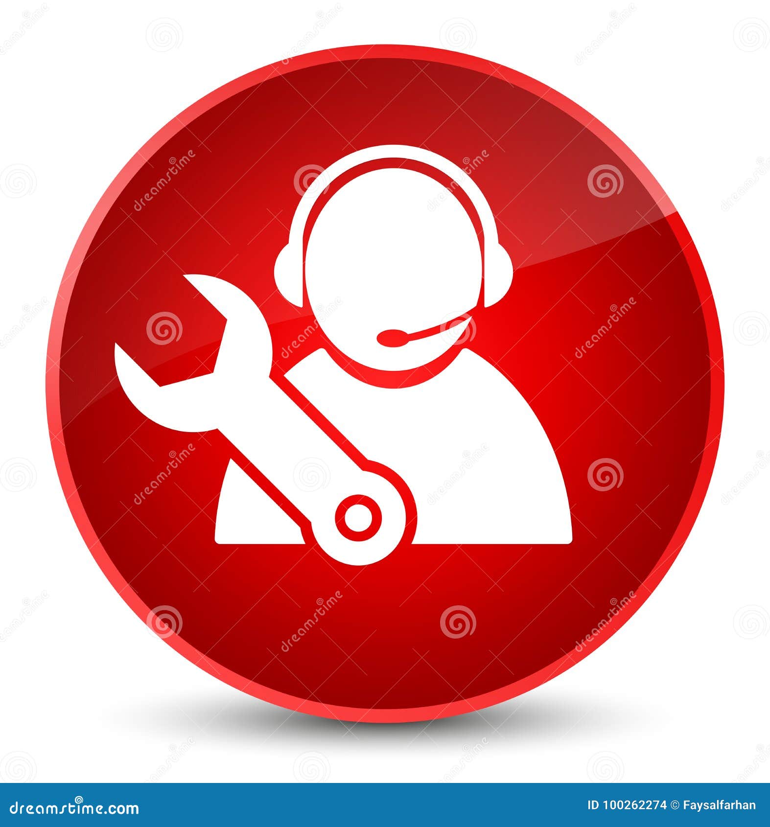 Tech Support Icon Elegant Red Round Button Stock Illustration ...