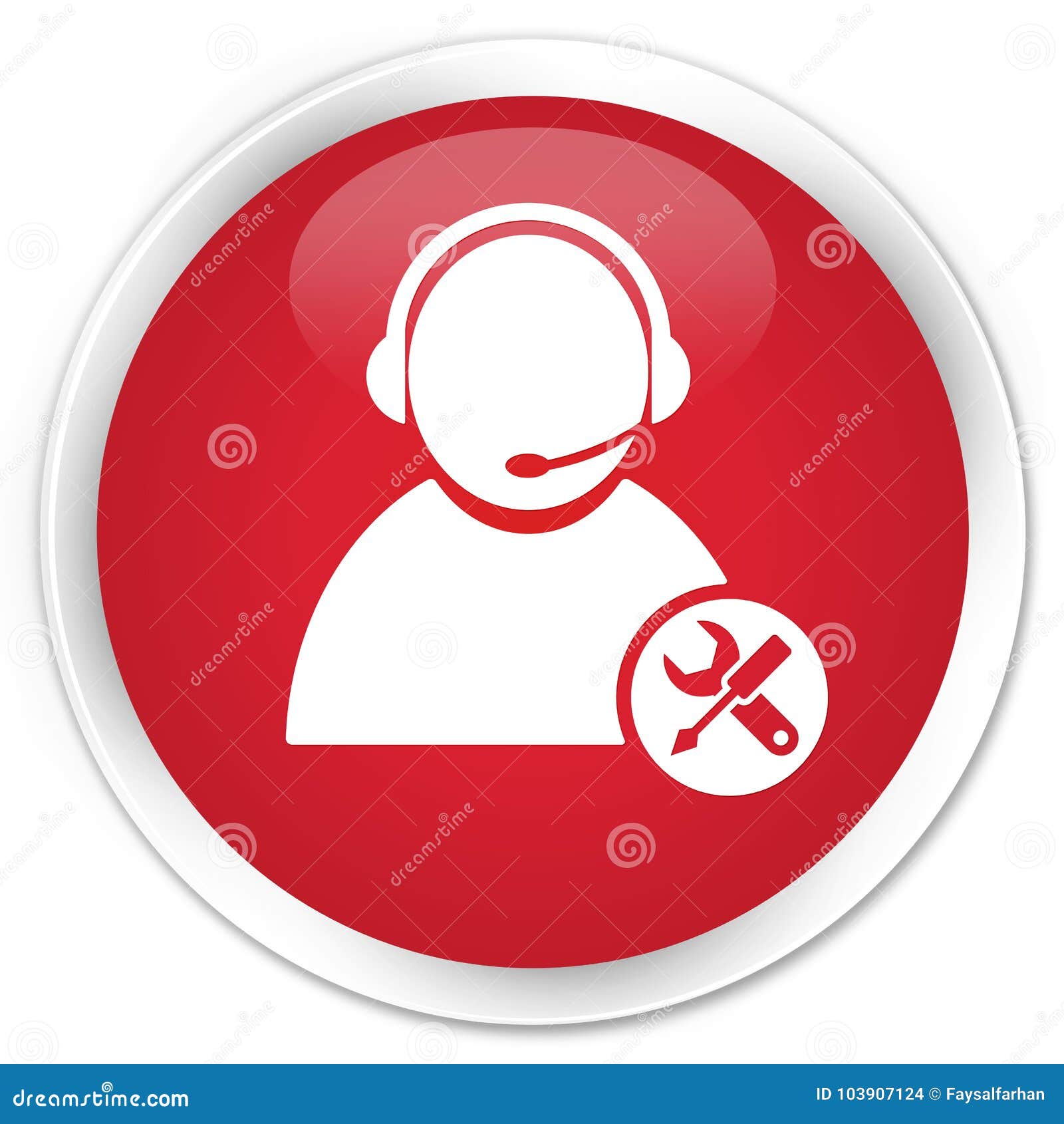 Tech Support Icon Premium Red Round Button Stock Illustration ...