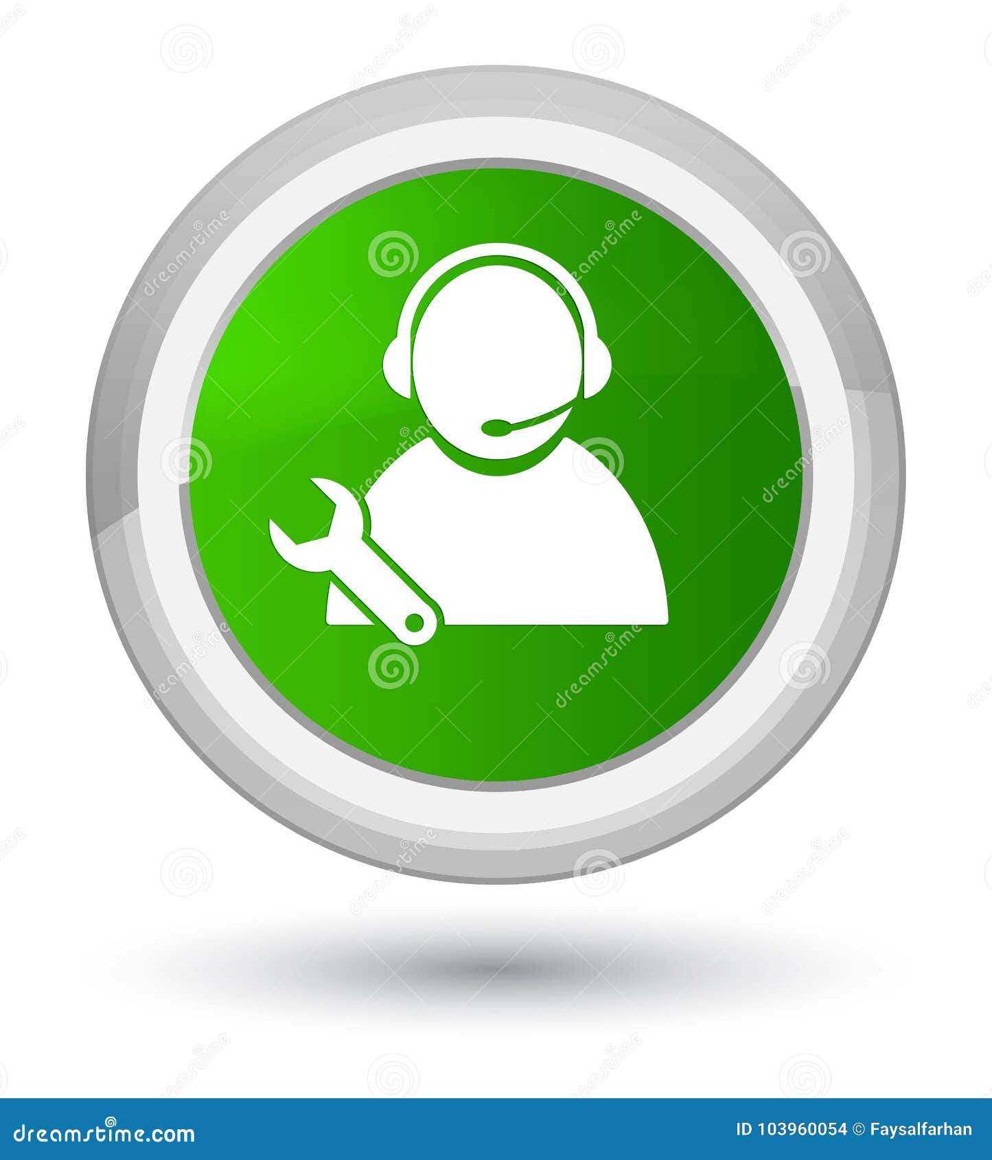 Tech Support Icon Prime Green Round Button Stock Illustration ...