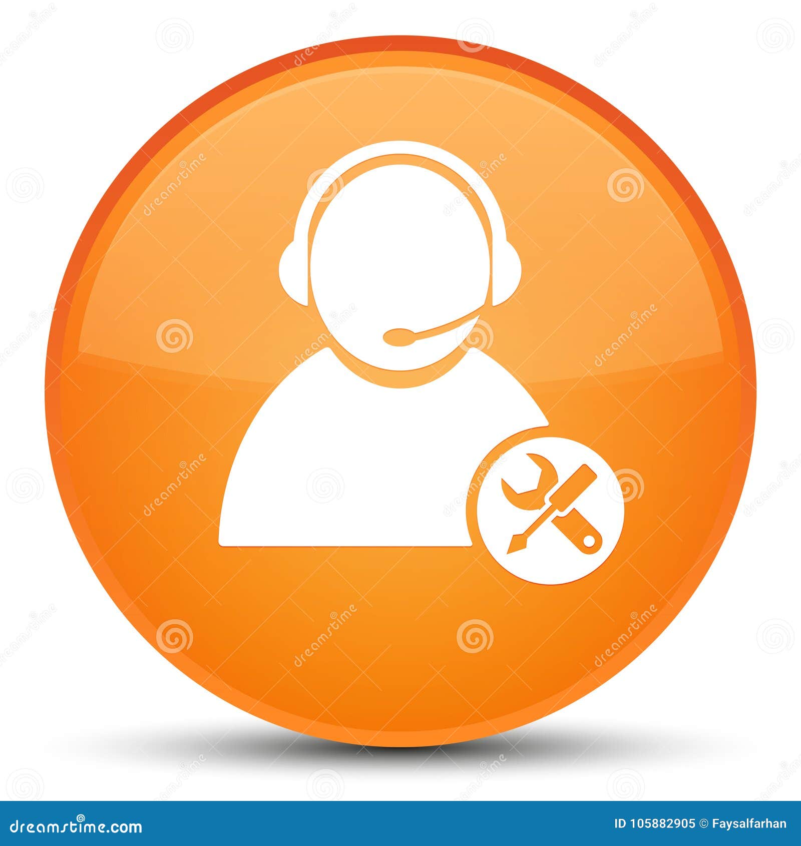 Tech Support Icon Special Orange Round Button Stock Illustration ...