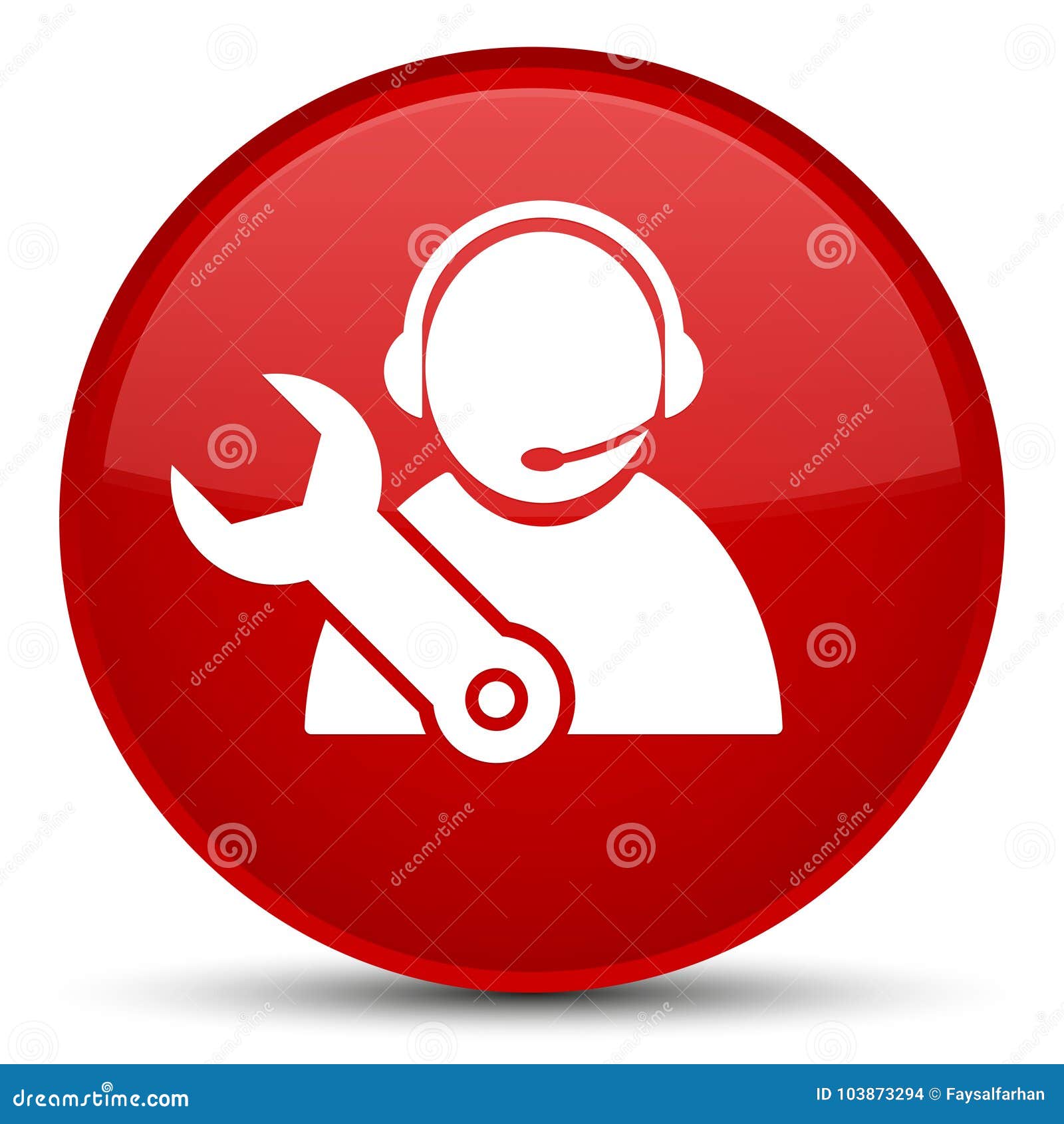 Tech Support Icon Special Red Round Button Stock Illustration ...